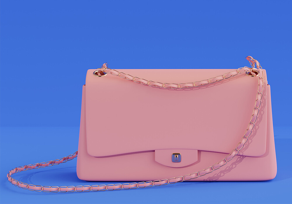 ArtStation - Pink classic envelope bag
