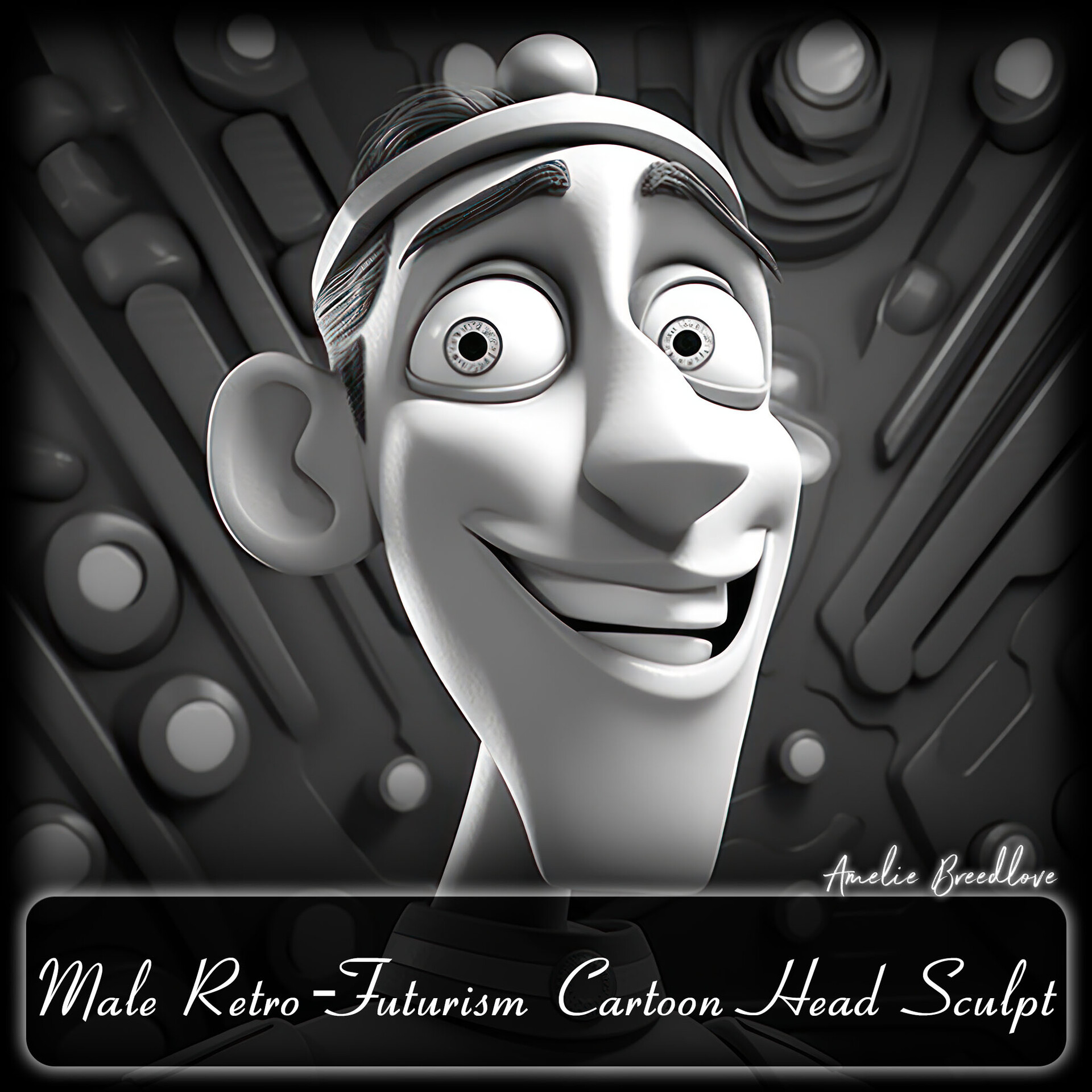 ArtStation - 200 Male Retro-Futurism Cartoon Head Sculpt Reference Pack ...