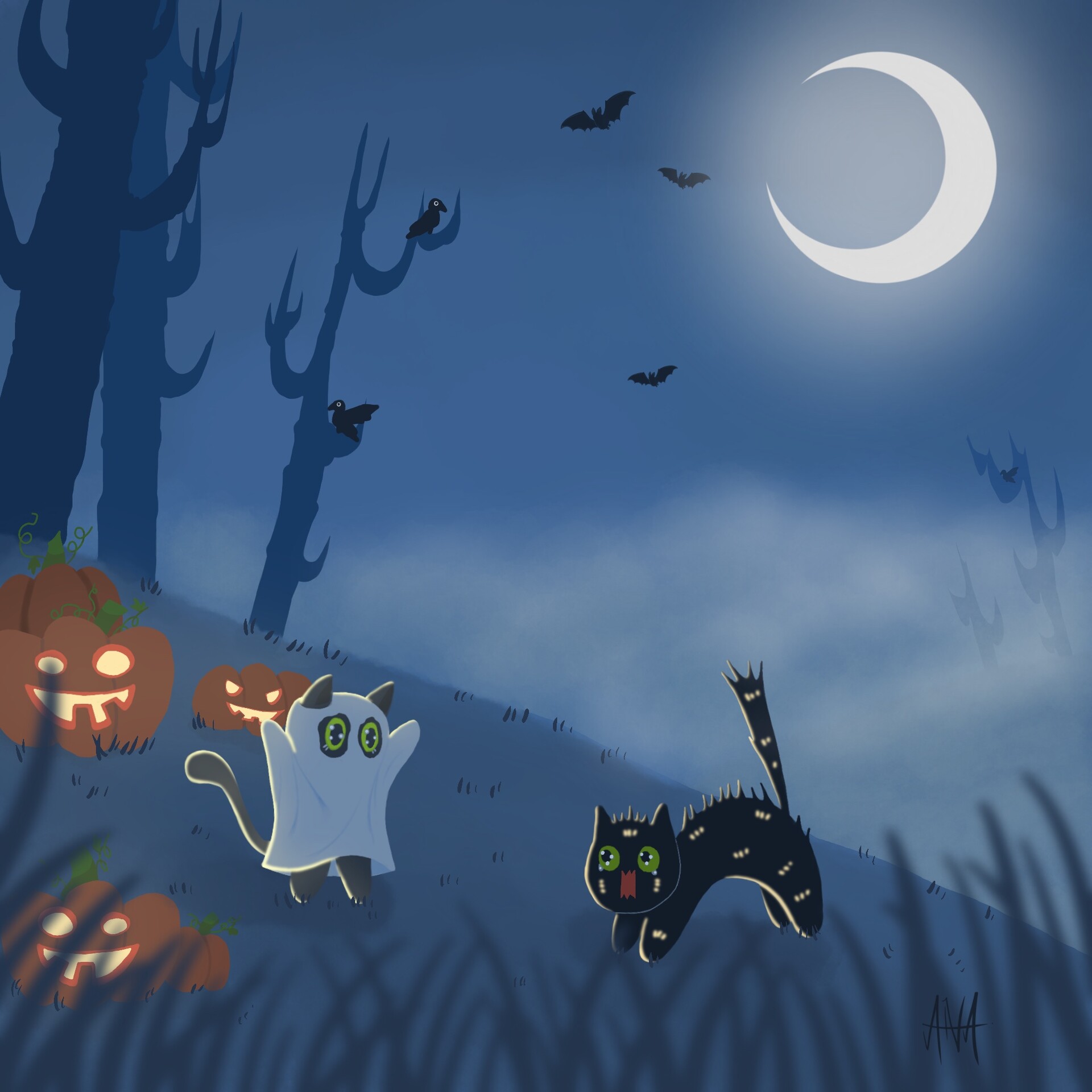 ArtStation - Spooky cats