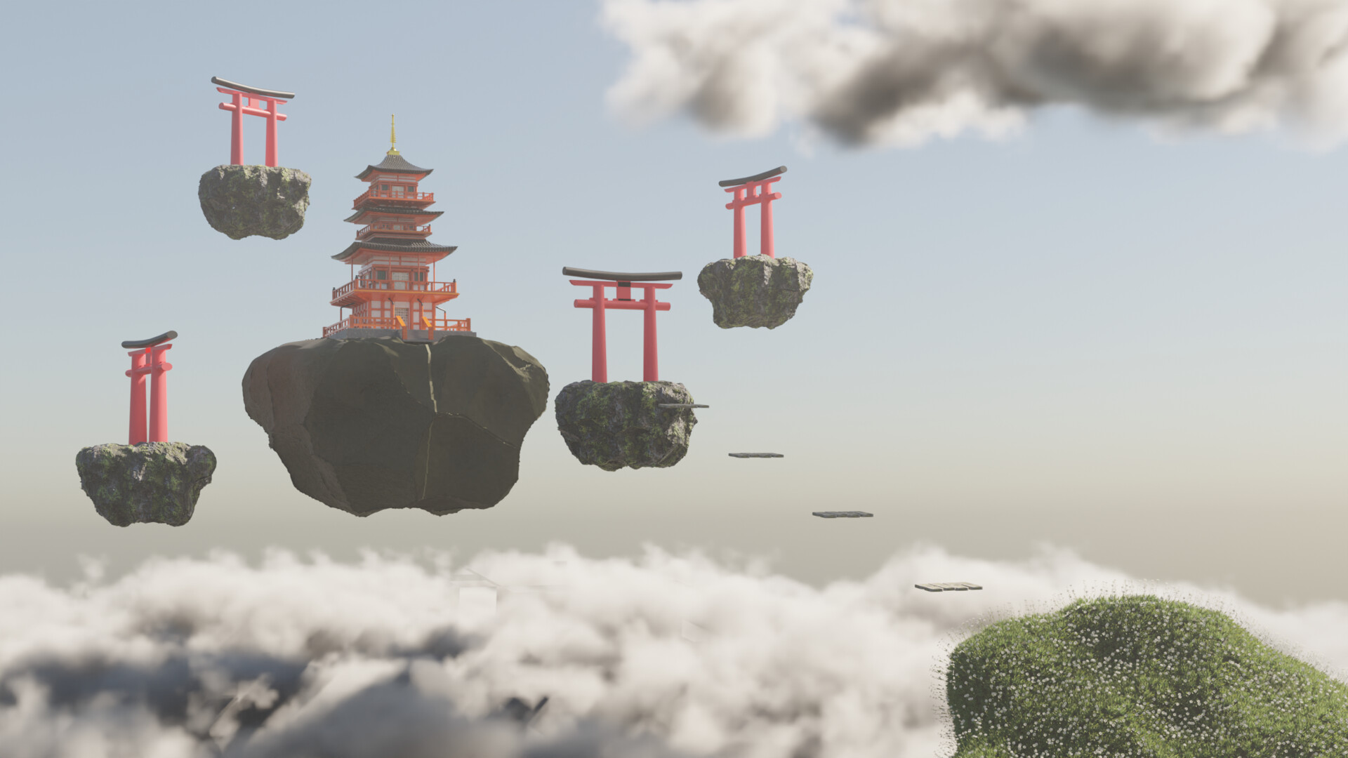 ArtStation - Flying Japanese Castle