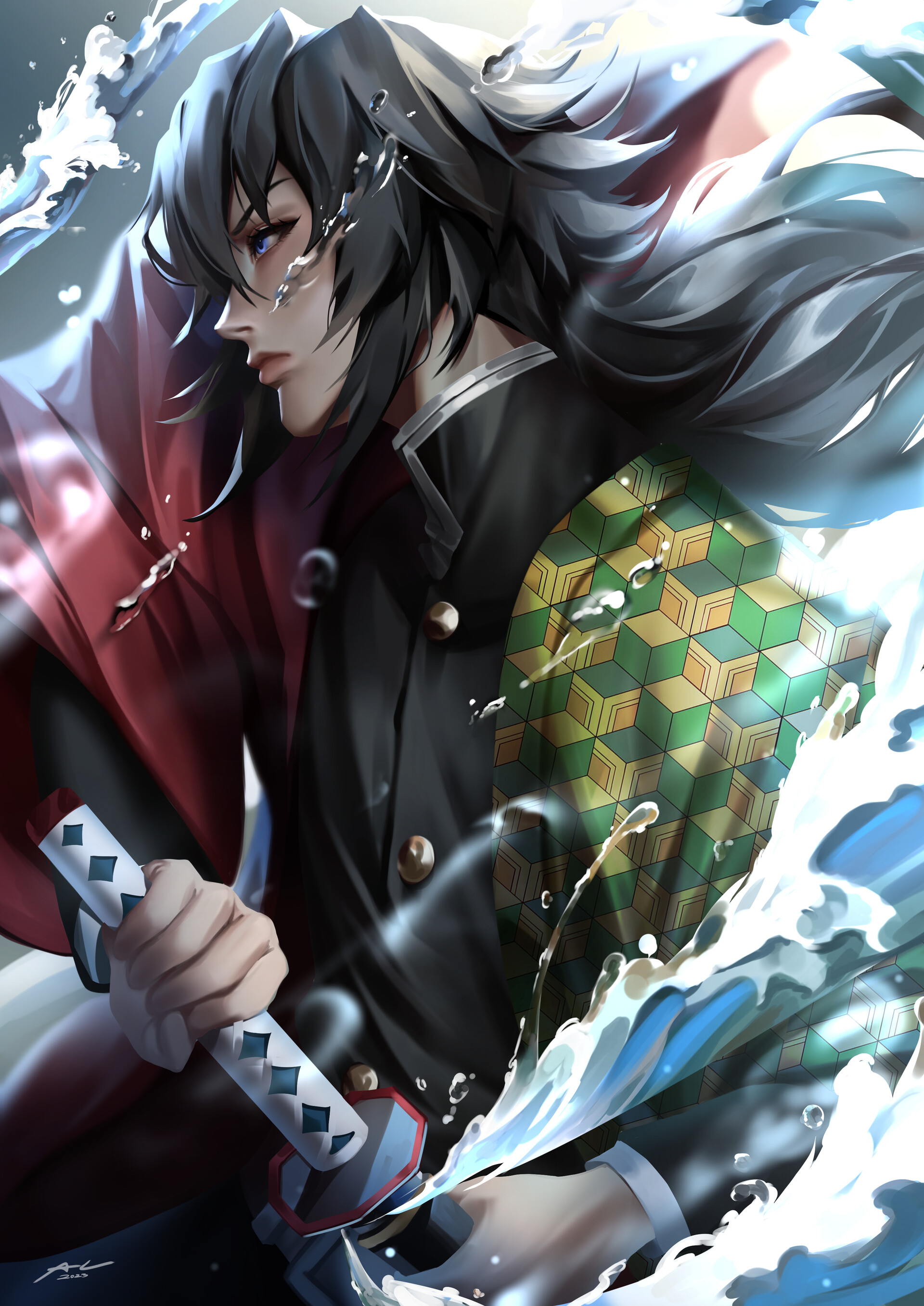 ArtStation - Tomioka Giyuu (Demon Slayer Fanart)