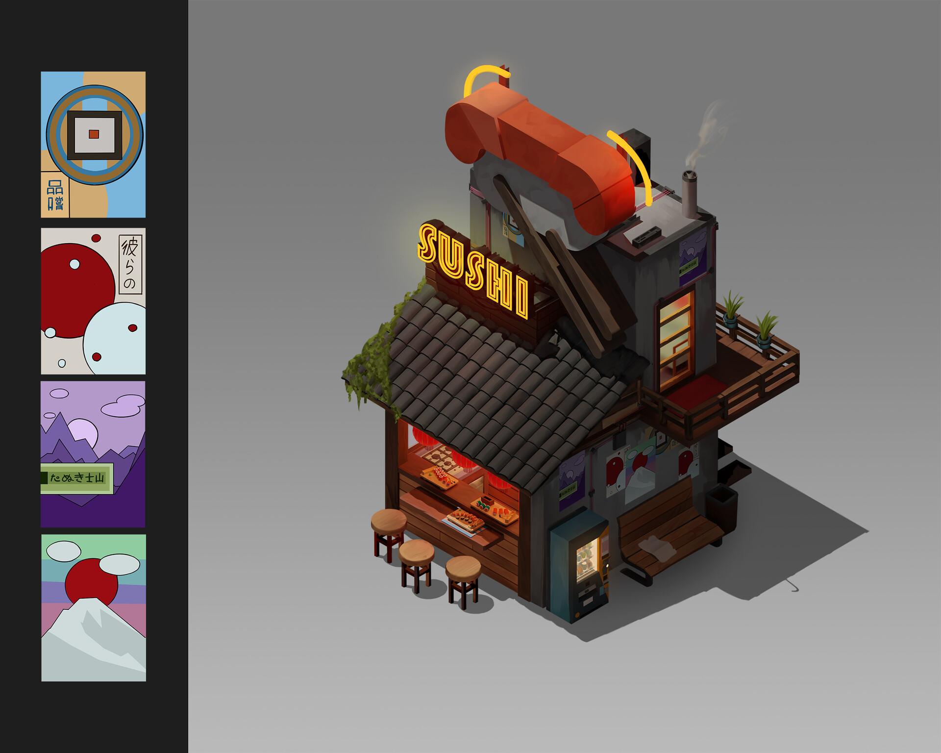 ArtStation - Sushi bar
