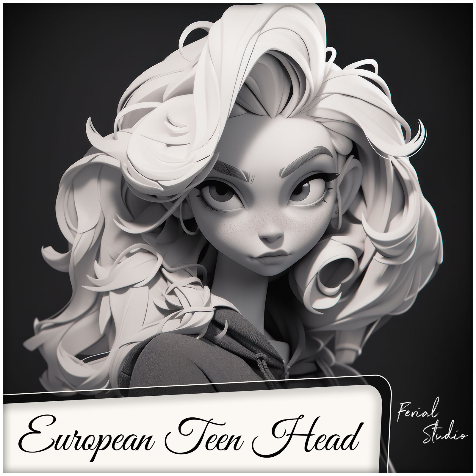 Ferial Studio - 🔹220 Stylized Teen Head Sculpt - European Reference ...