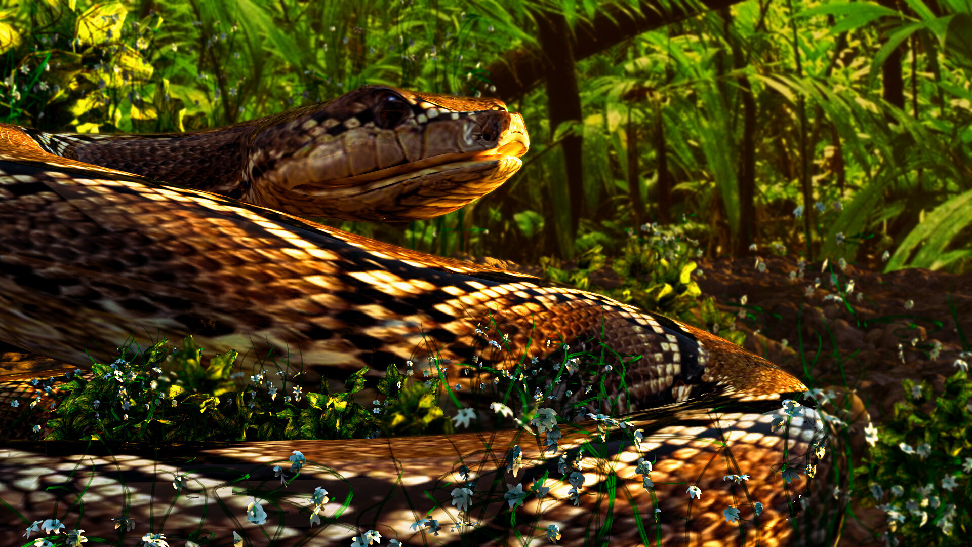 ArtStation - 3D Lighting | Snake 3D | Python |Photo-realistic Lighting