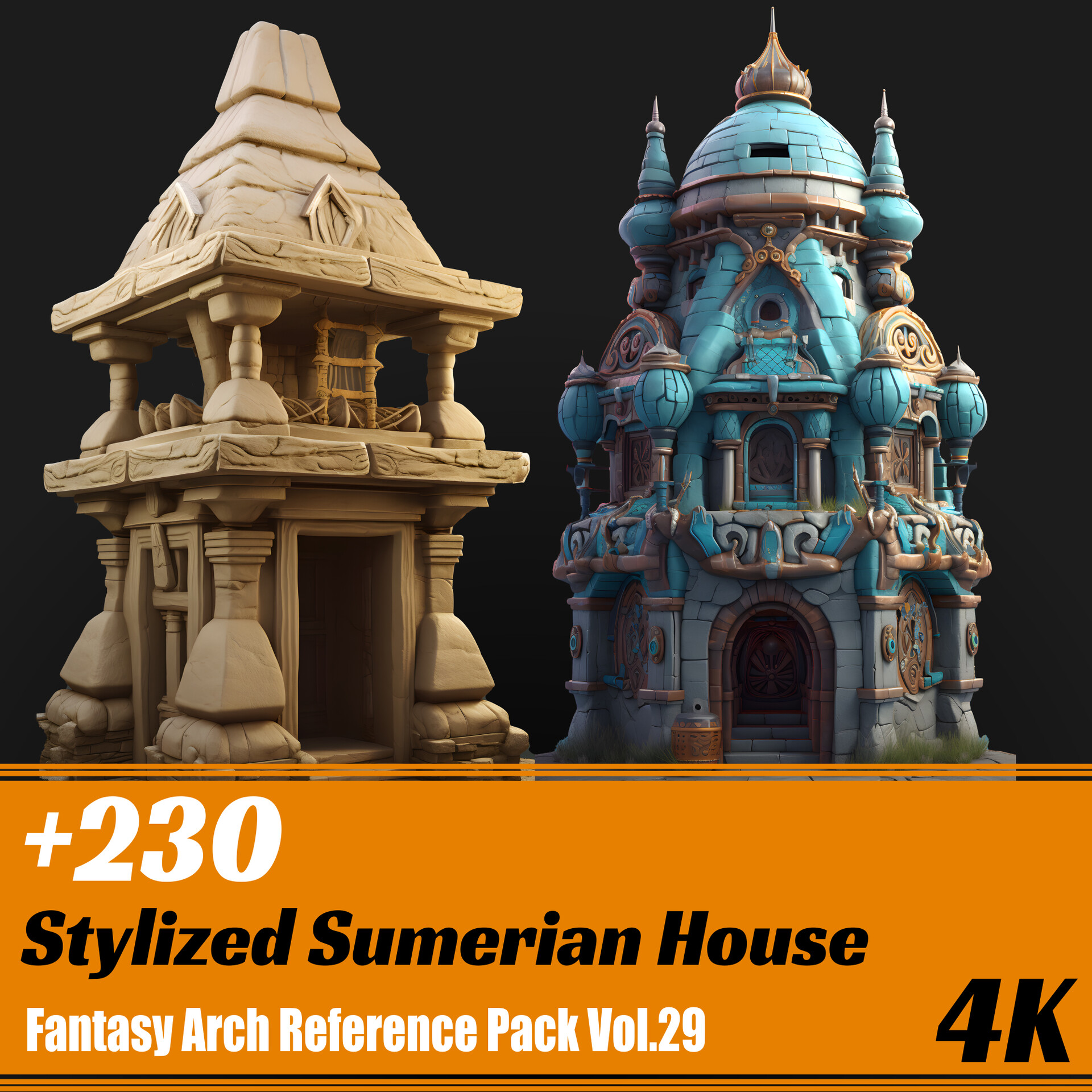 ArtStation - +230 Stylized Sumerian House | 4K | Fantasy Arch Reference ...