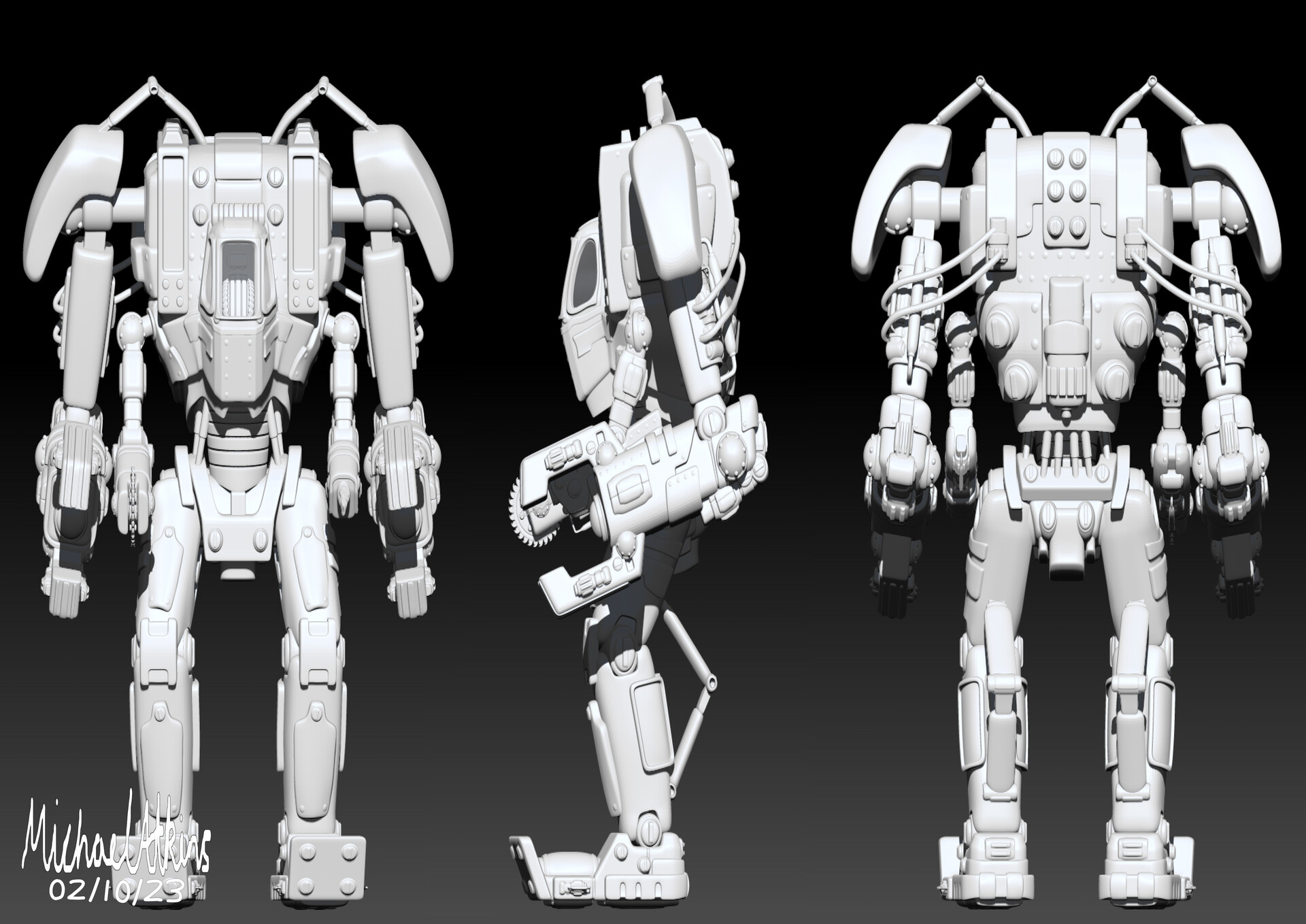 ArtStation - Michael Atkins 3D Futuristic Construction Mech Character ...