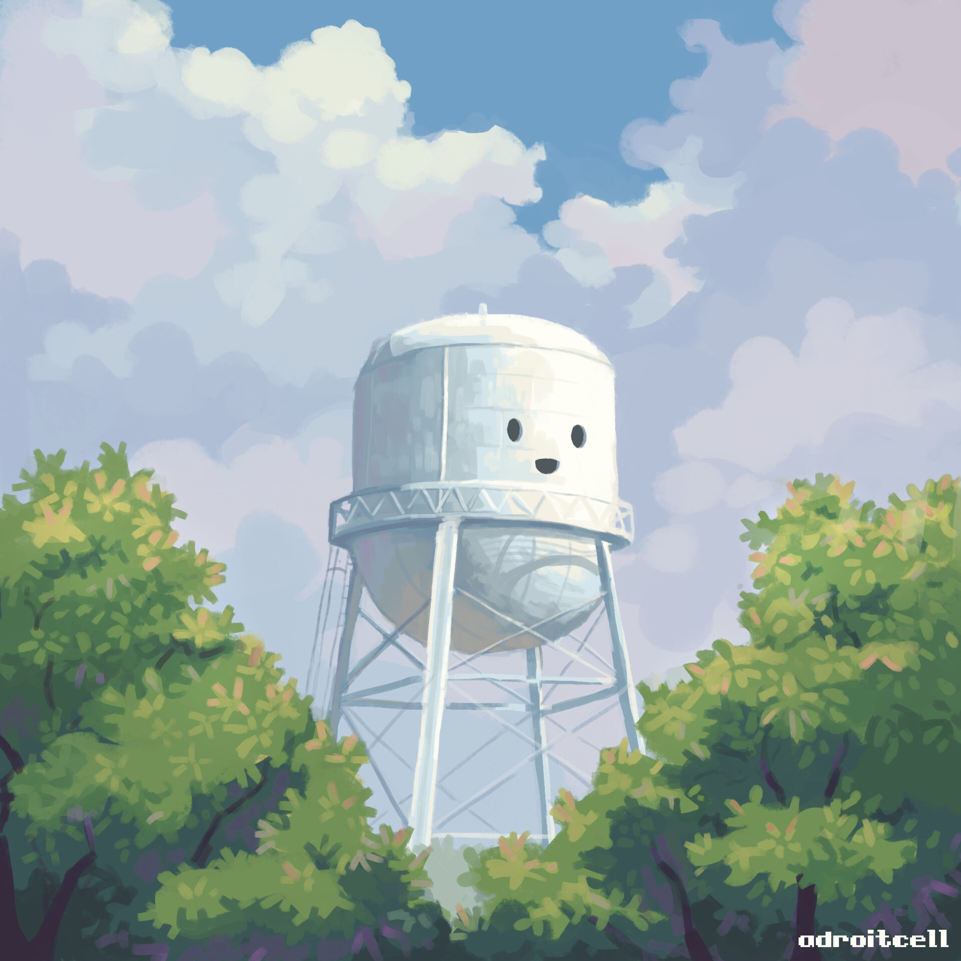 ArtStation - Water Tank with a Face