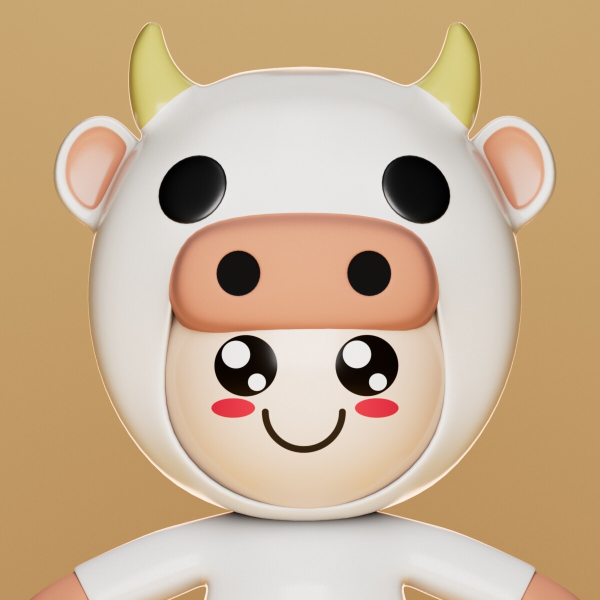 ArtStation - Cute Cow, 3d character, Chibi modeling