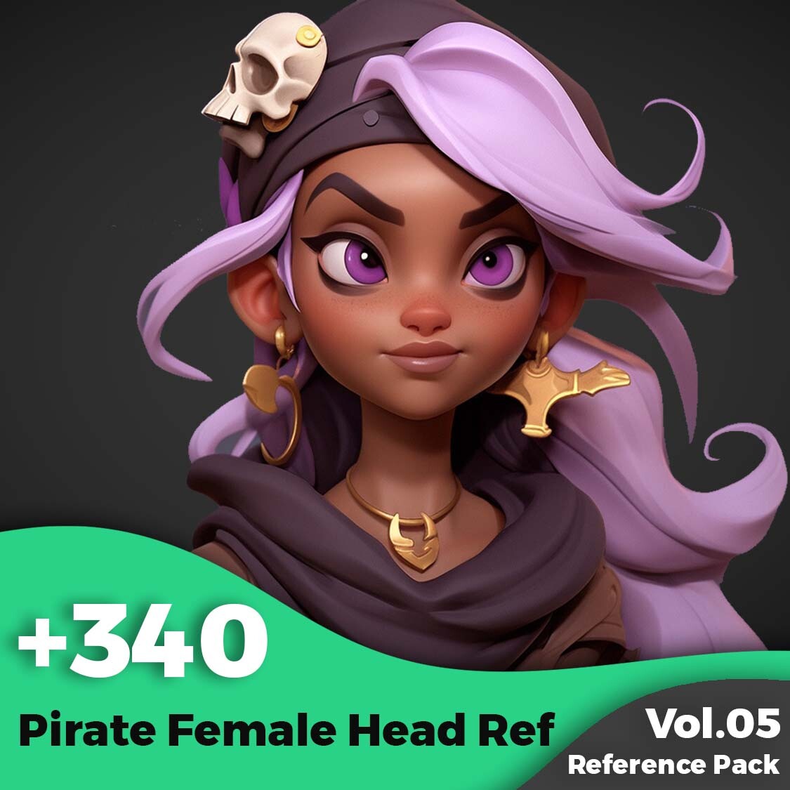 3D Head Sculpt References in 4K - Tika Art - +340 Pirate Female Head ...