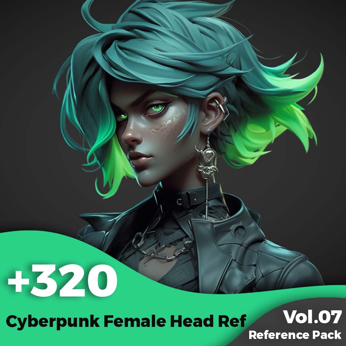 ArtStation - +320 Cyberpunk Female Head Reference (4k)