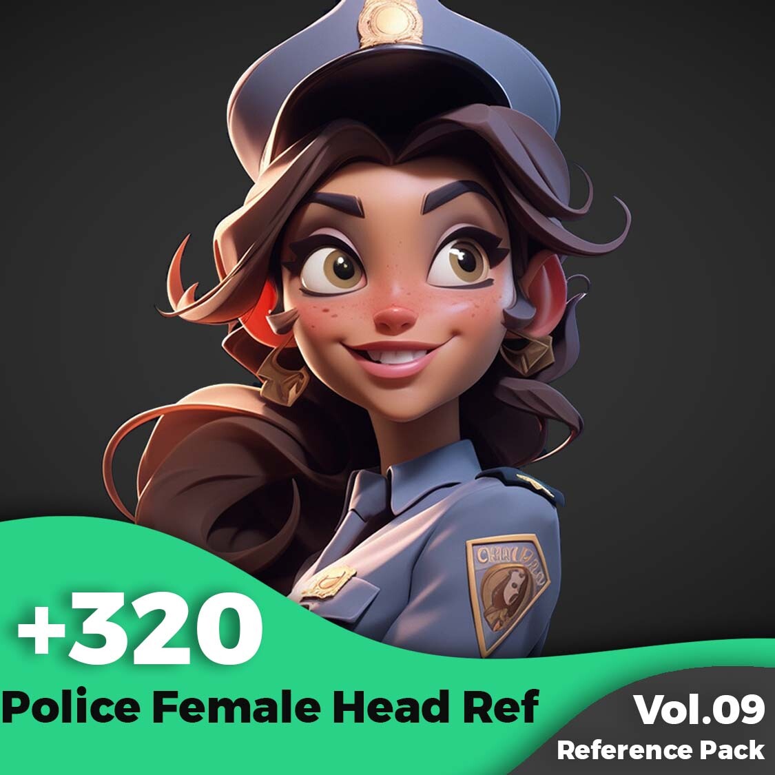 ArtStation - +320 Police Female Head Reference (4k)