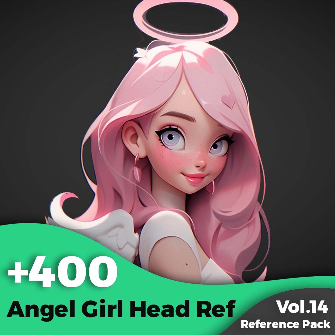 3D Head Sculpt References in 4K - Tika Art - +400 Angel Girl Head ...