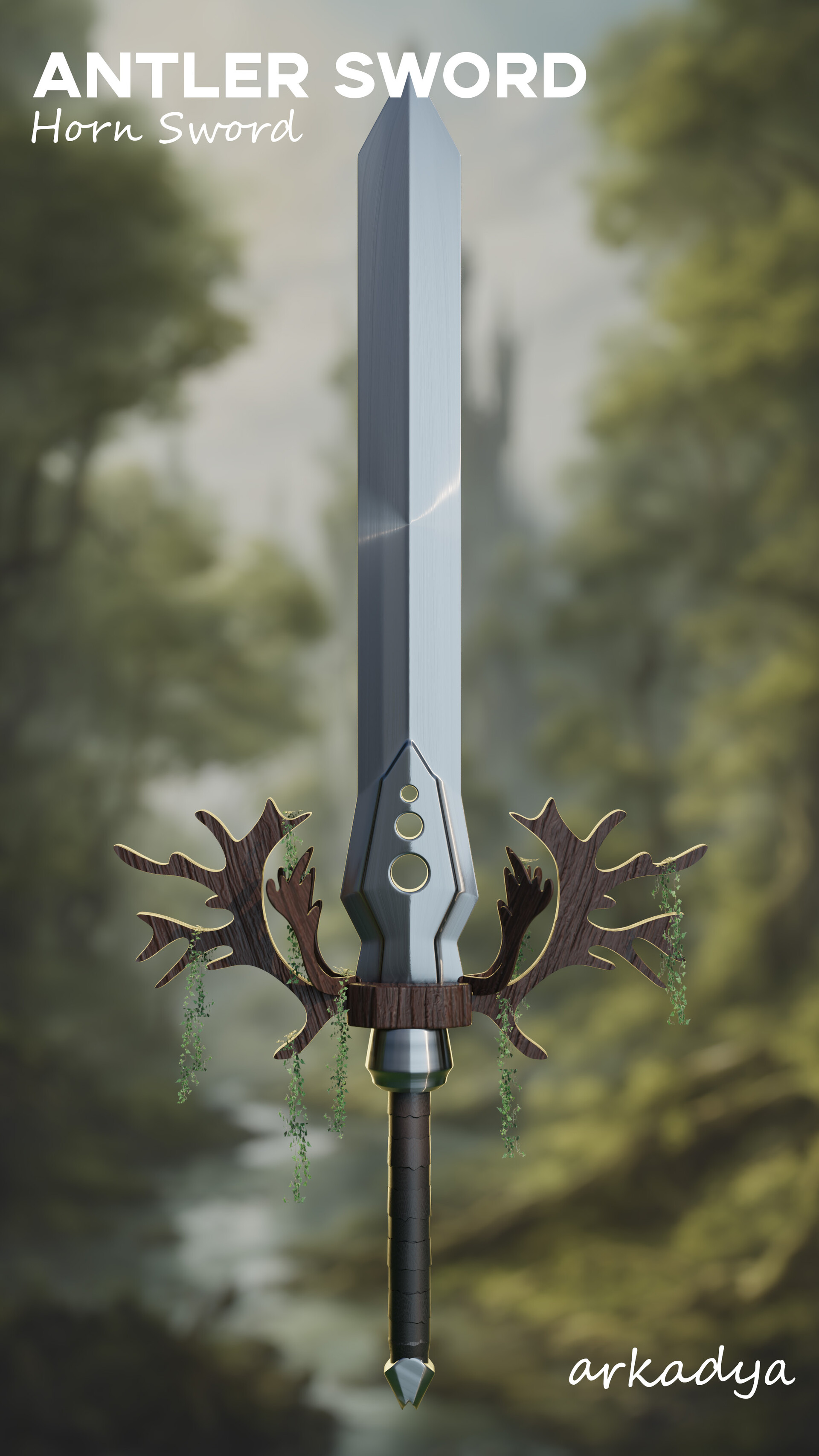 ArtStation - Horn / Antler Sword - Swordtember Series