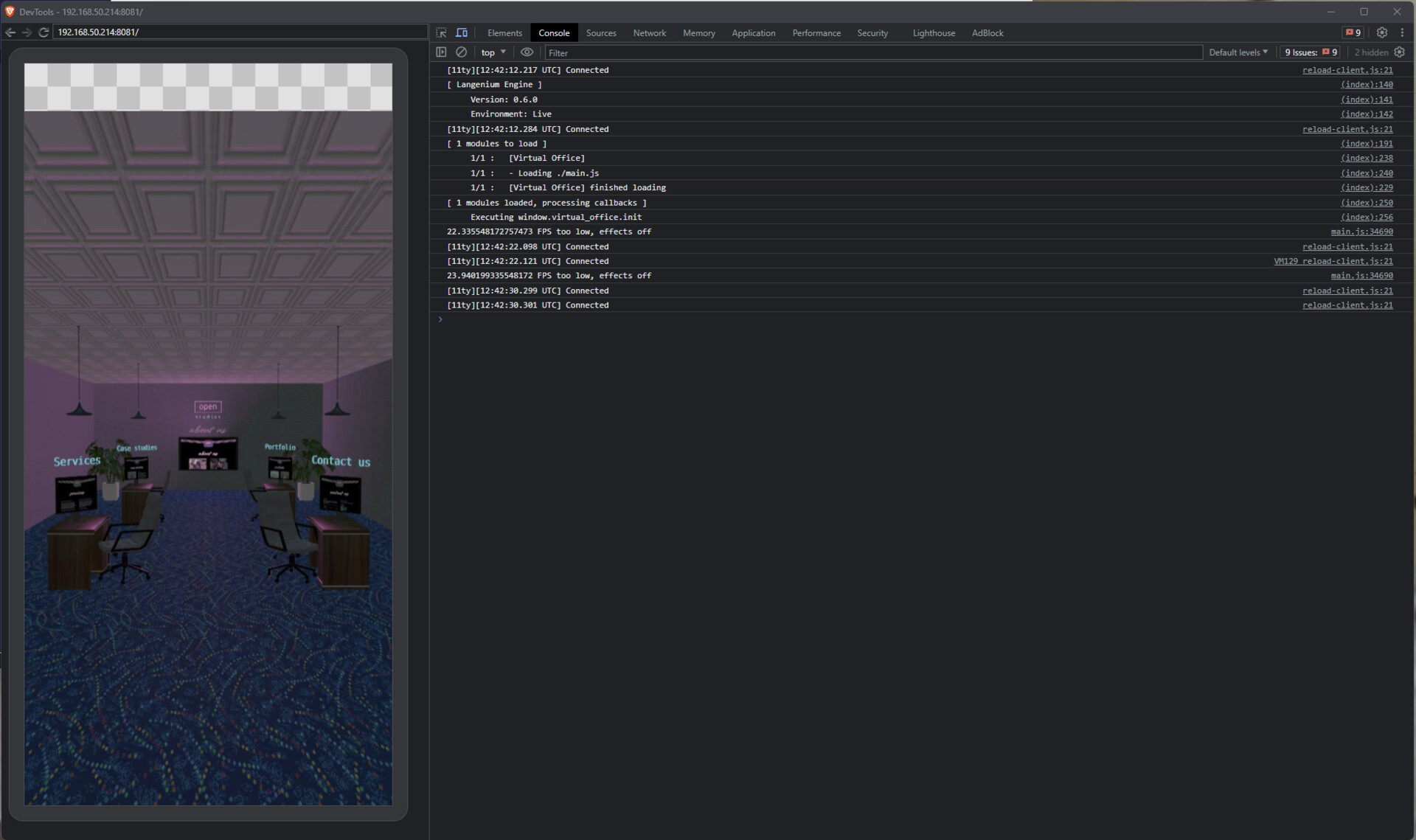 Open Studios - Virtual Office and 3D Website Experience