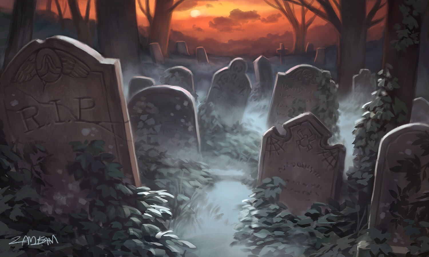 ArtStation - Overgrown Cemetery