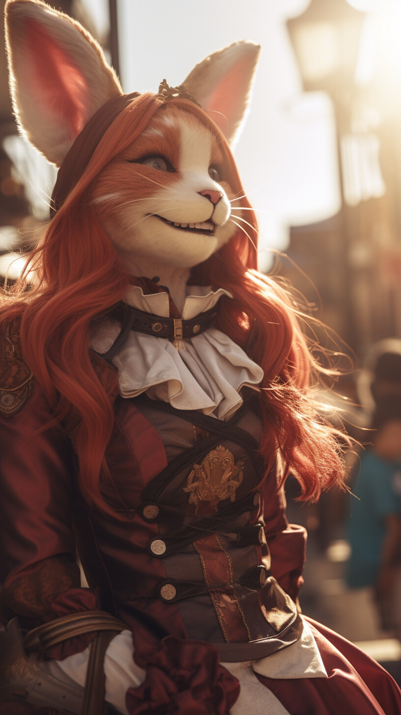 ArtStation - Red-Haired Bunny Woman - AI-generated art