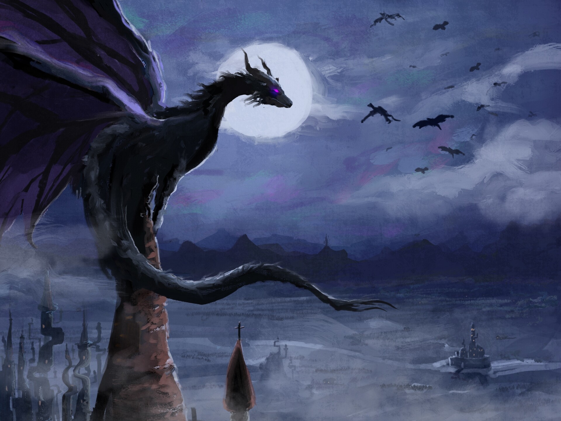ArtStation - Moonlight Dragon