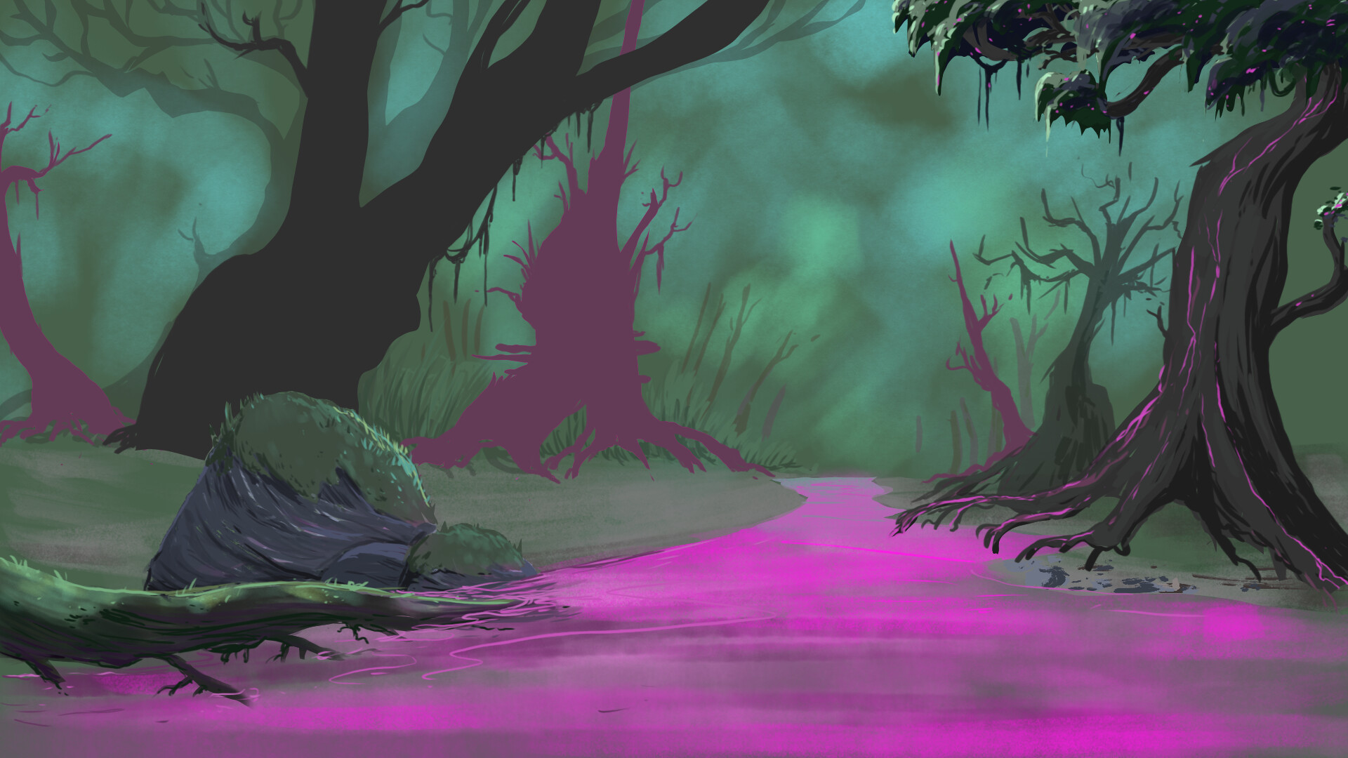 Julien Boulet - Landscape of the game - Igor explores the poisonus swamp
