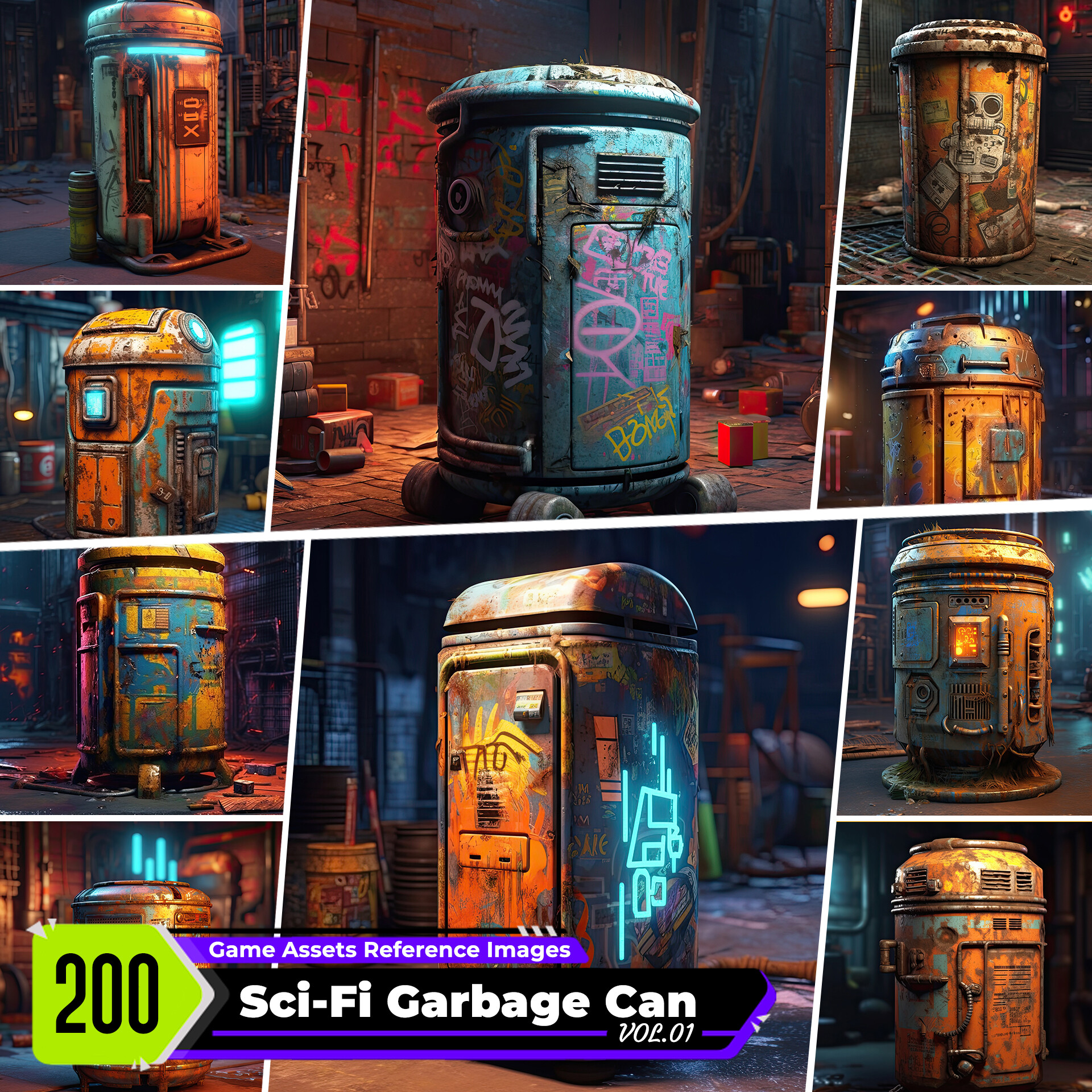 Starseed boy - Sci-Fi Garbage Can VOL.01 | Game Assets | 4K Reference ...