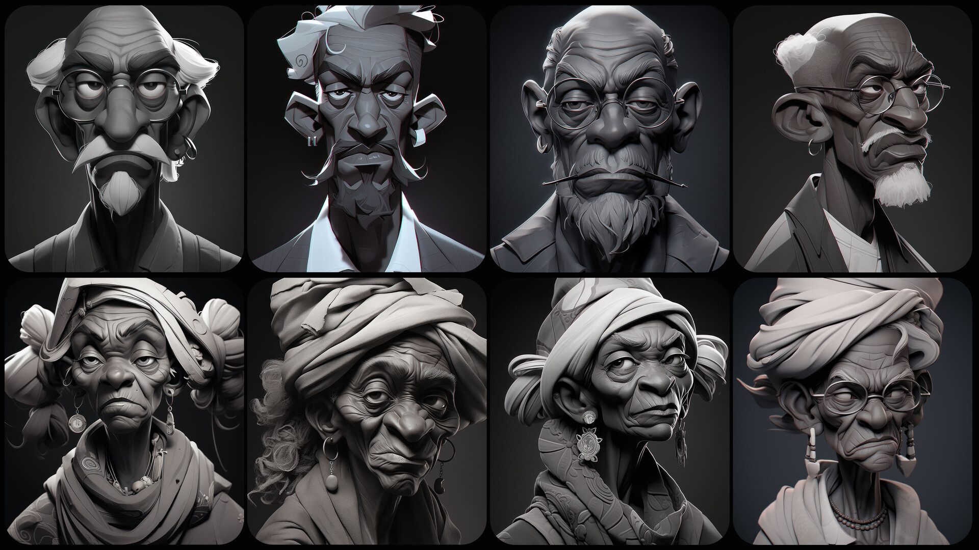 Ferial Studio - 🔹240 Stylized Old Head Sculpt - African Reference Image ...