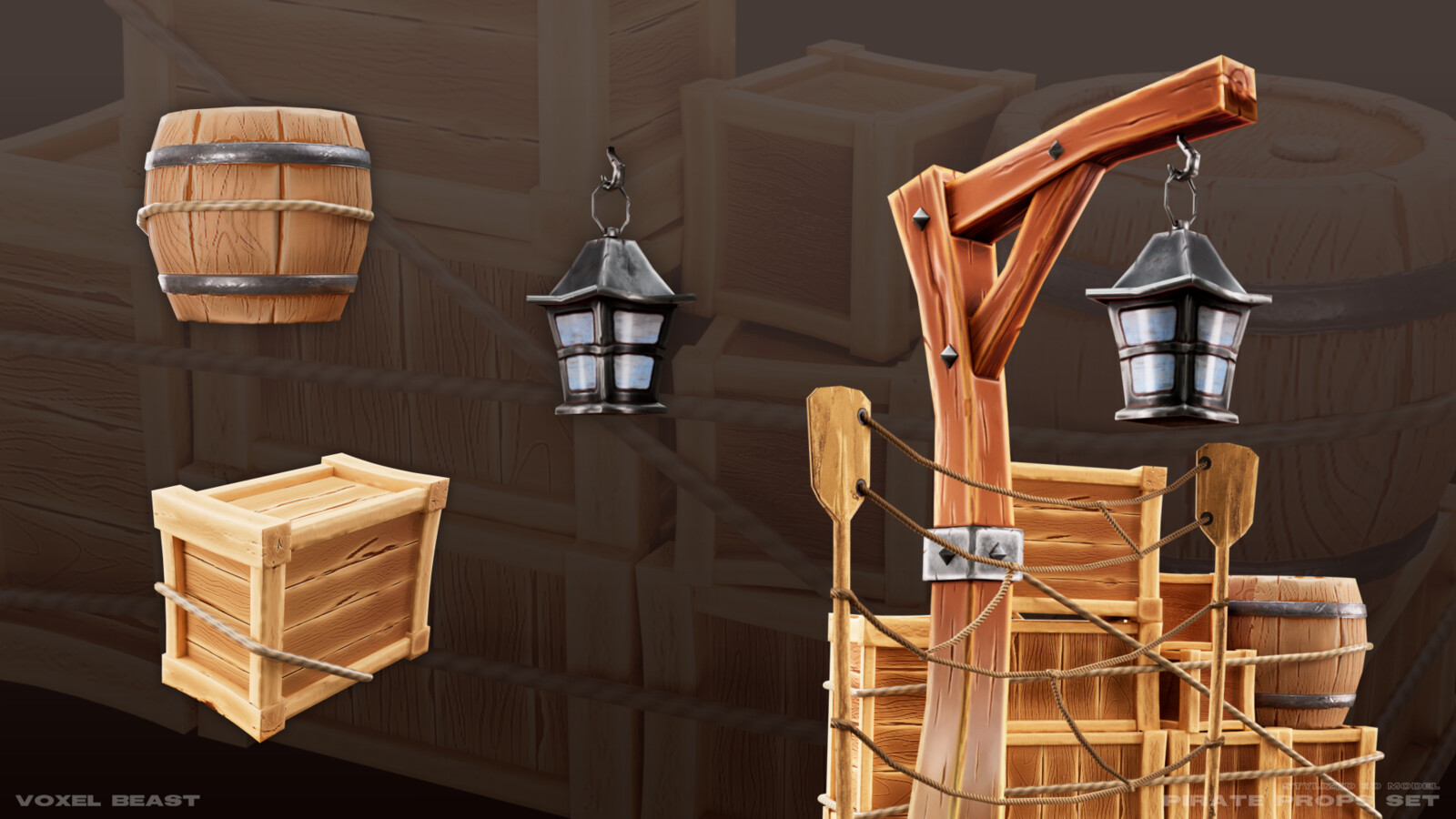 Voxel Beast - Stylized Pirate Props Set