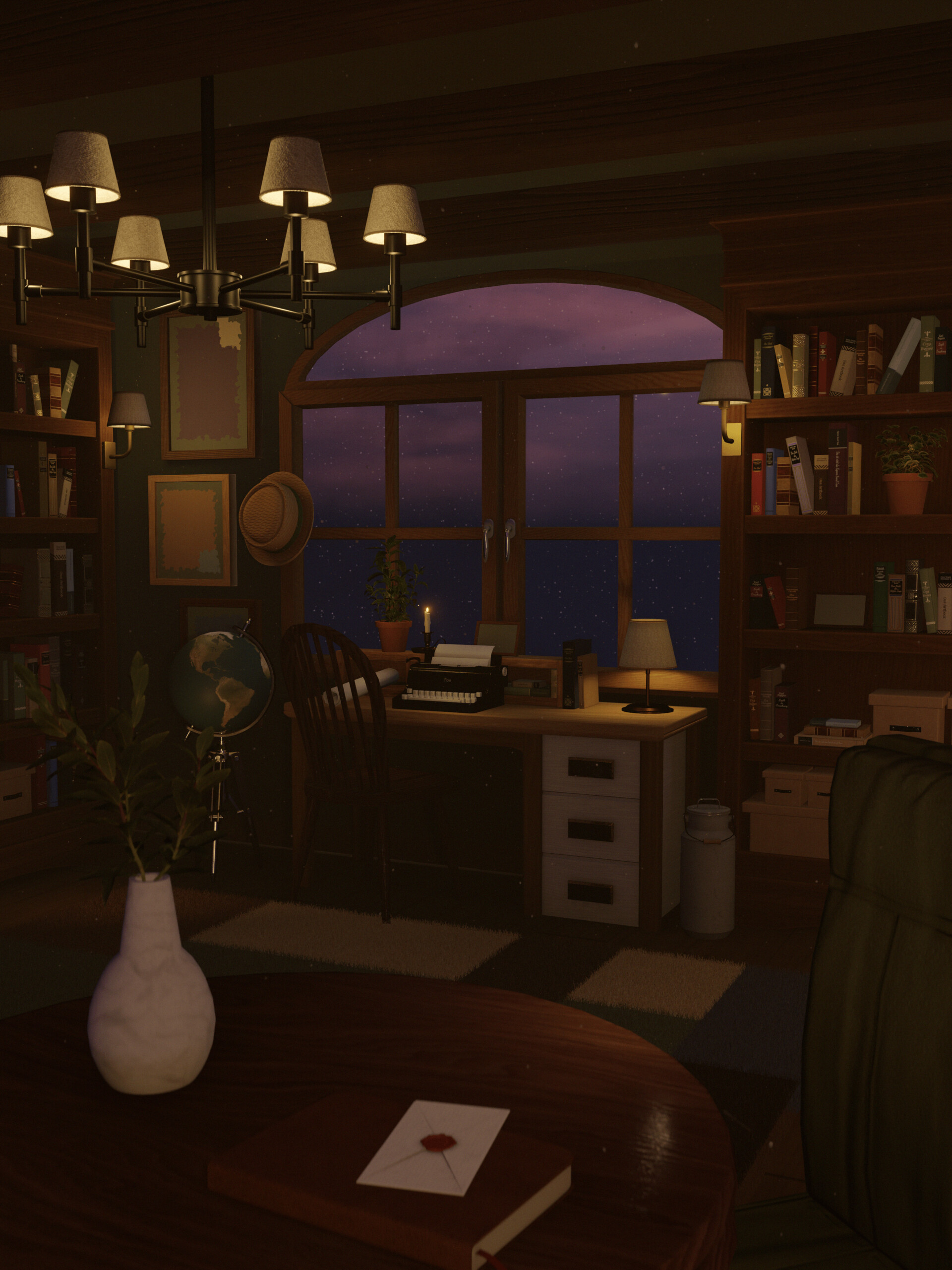 ArtStation - "Writer's Room" Environment Art