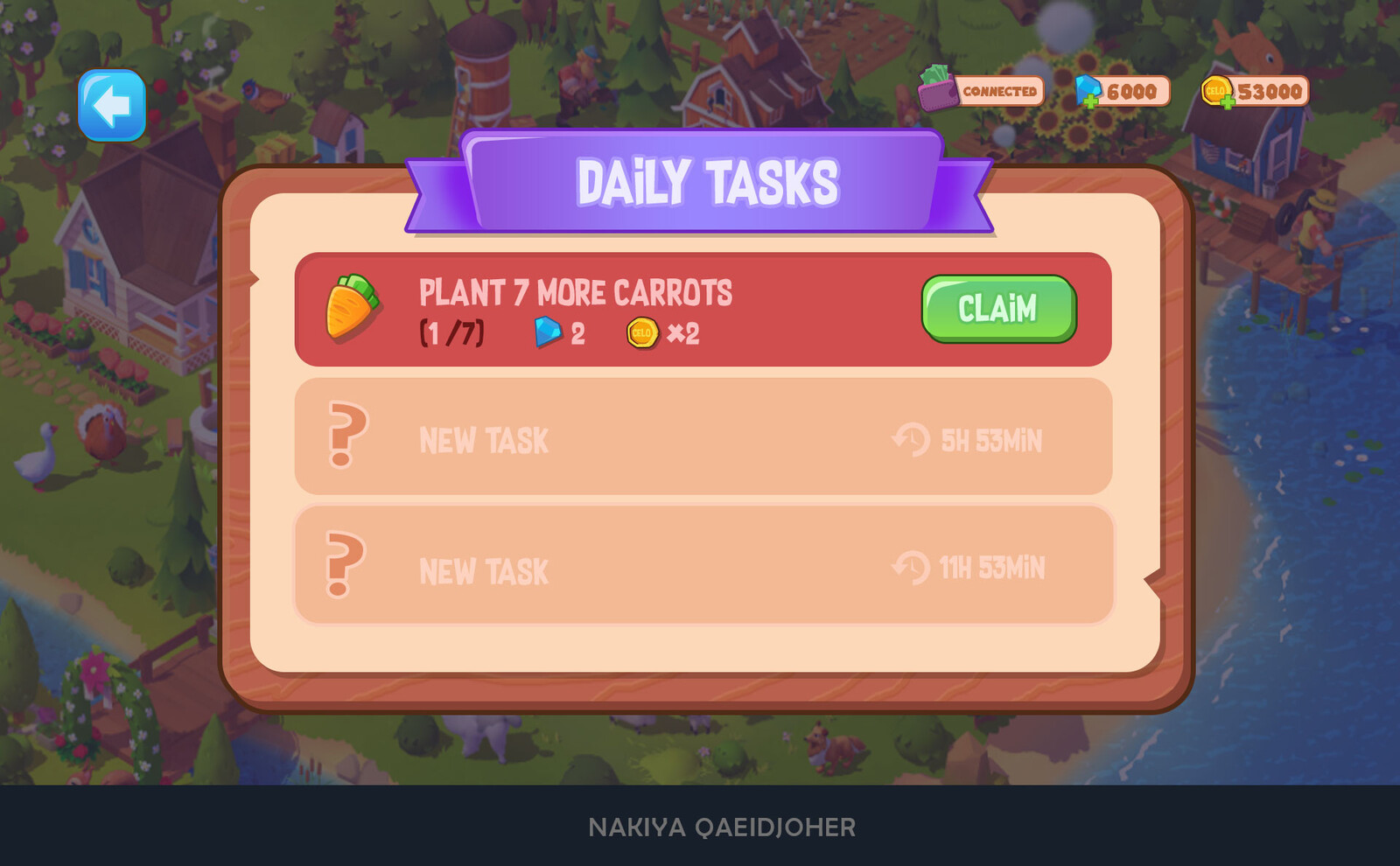 Nkia Qaeidjohar - Farming Game UI