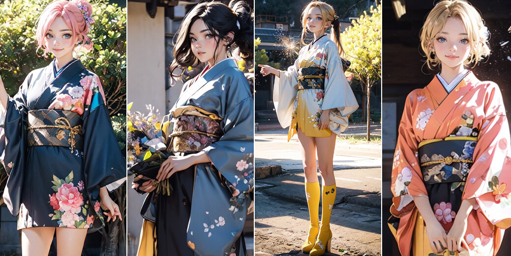 ArtStation - 200 | 4K Beautiful Kimono Girl Fashion Styles Now in shop!
