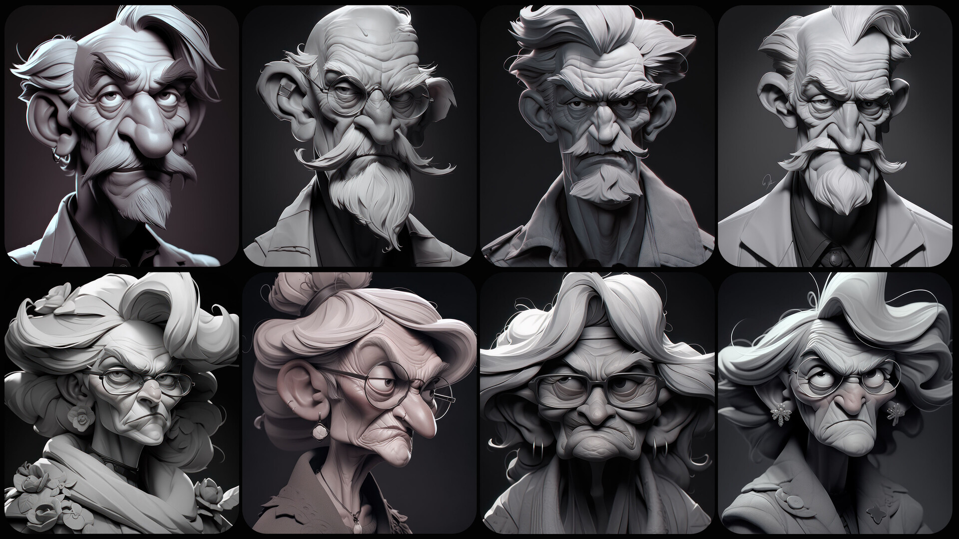 Ferial Studio - 🔹220 Stylized Old Head Sculpt - American Reference ...