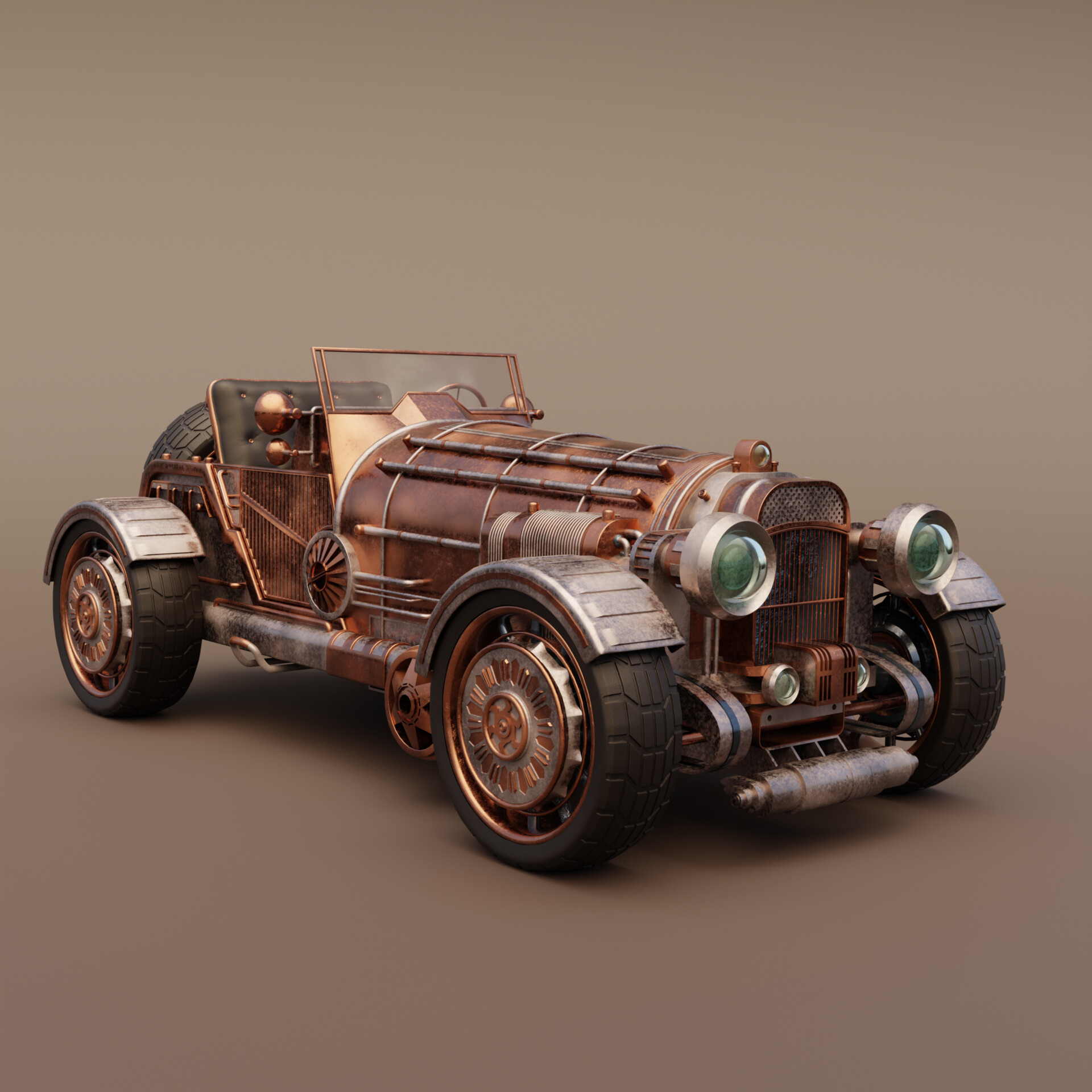 ArtStation - 3D SteamPunk Car Model