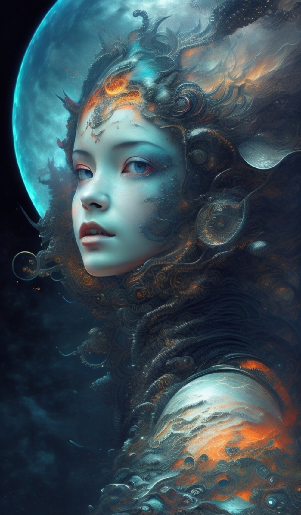 ArtStation - Robot girl porcelain face