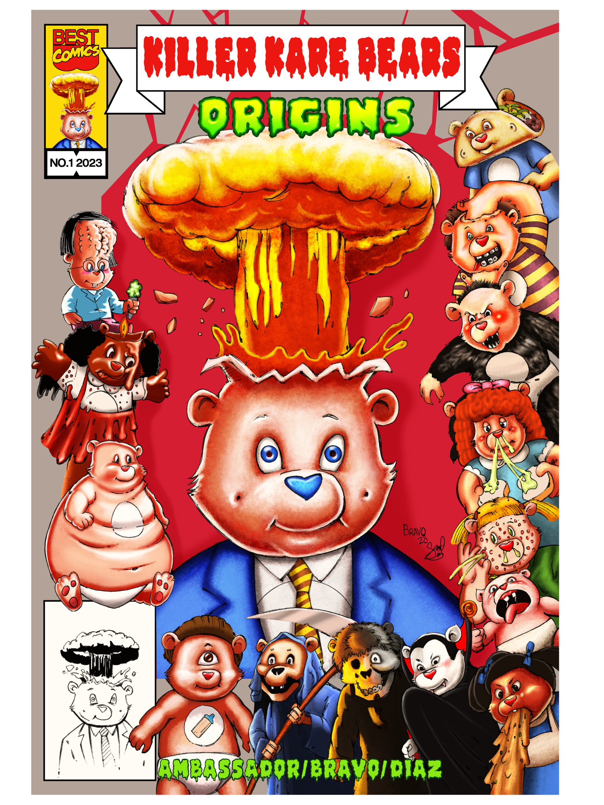 ArtStation - Killer Kare Bears Garbage Pail Kids Homage