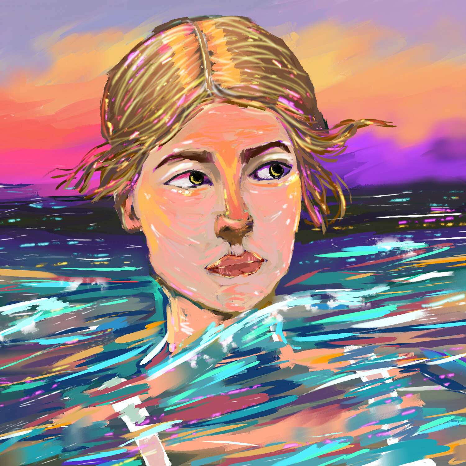 ArtStation - Sunset Swim