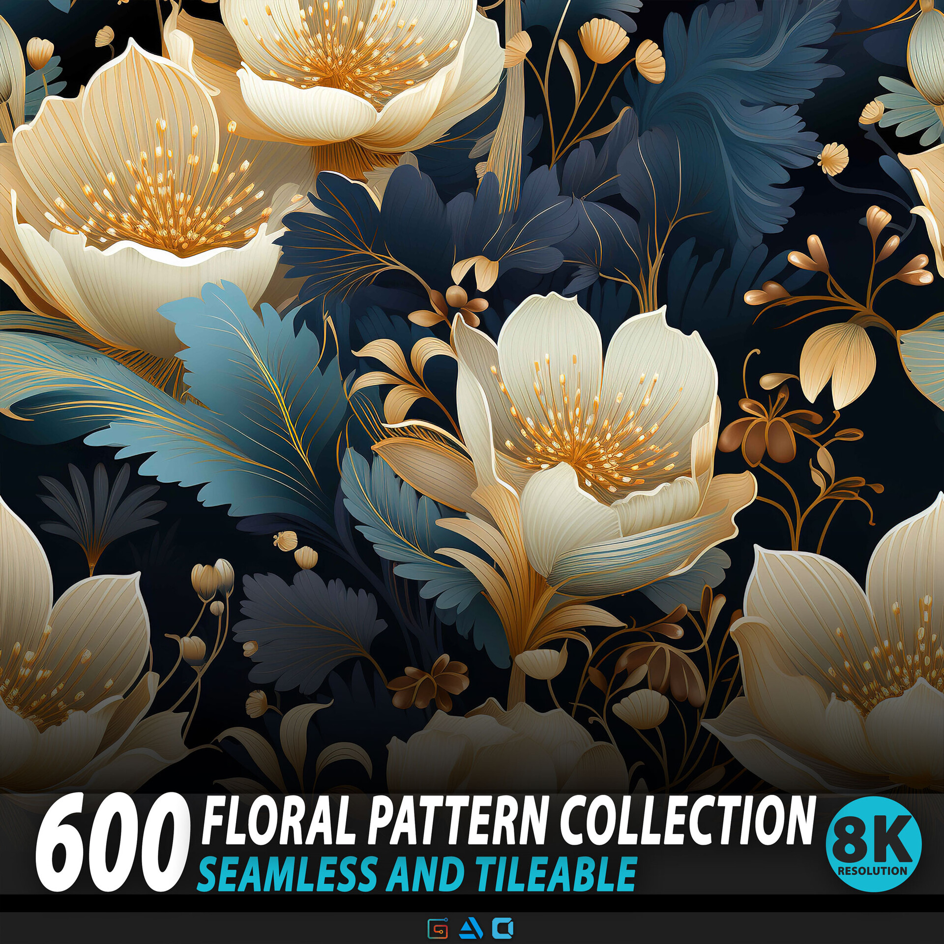 ArtStation - 600 Floral Pattern Collection | Vol1 | 8K Res