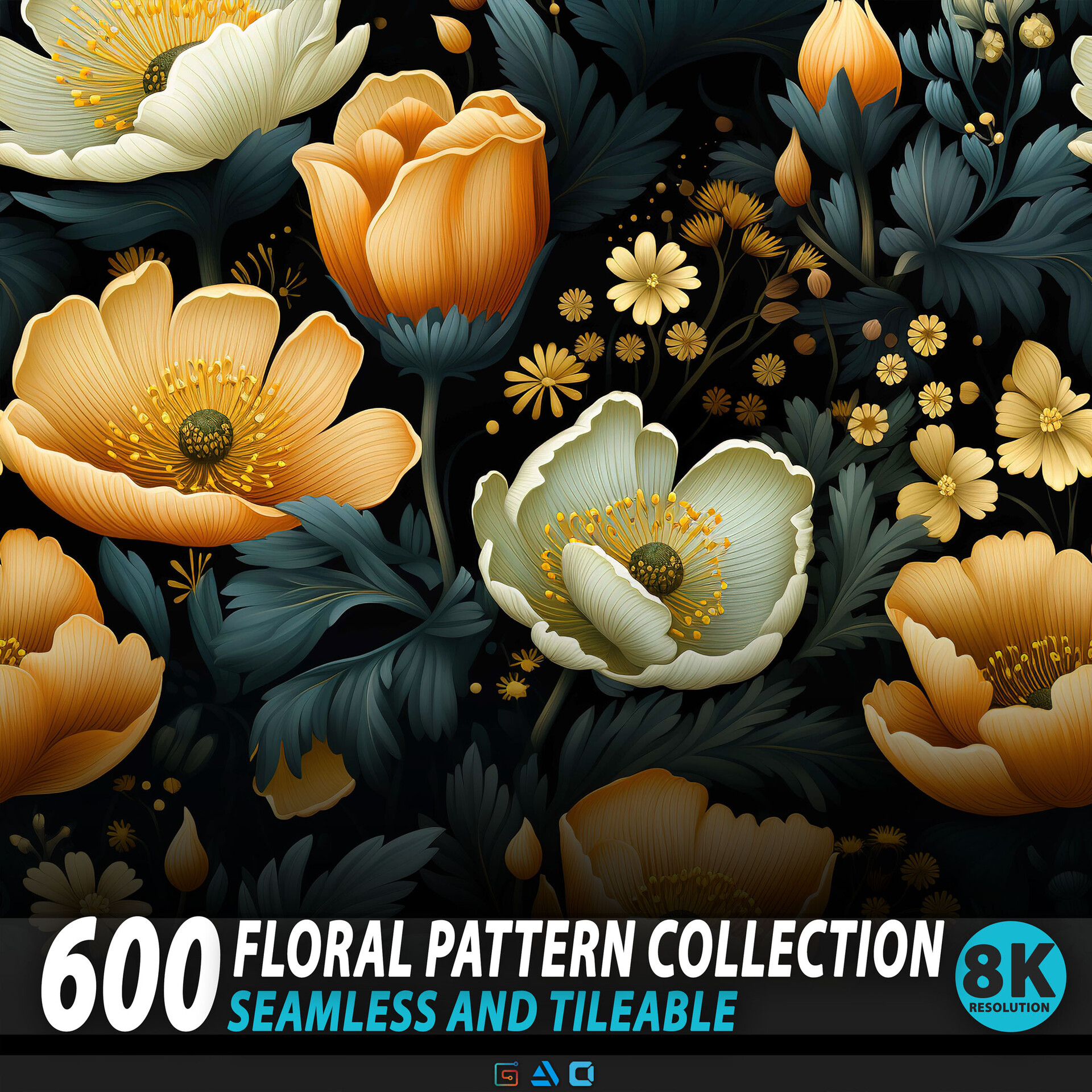 ArtStation - 600 Floral Pattern Collection | Vol1 | 8K Res