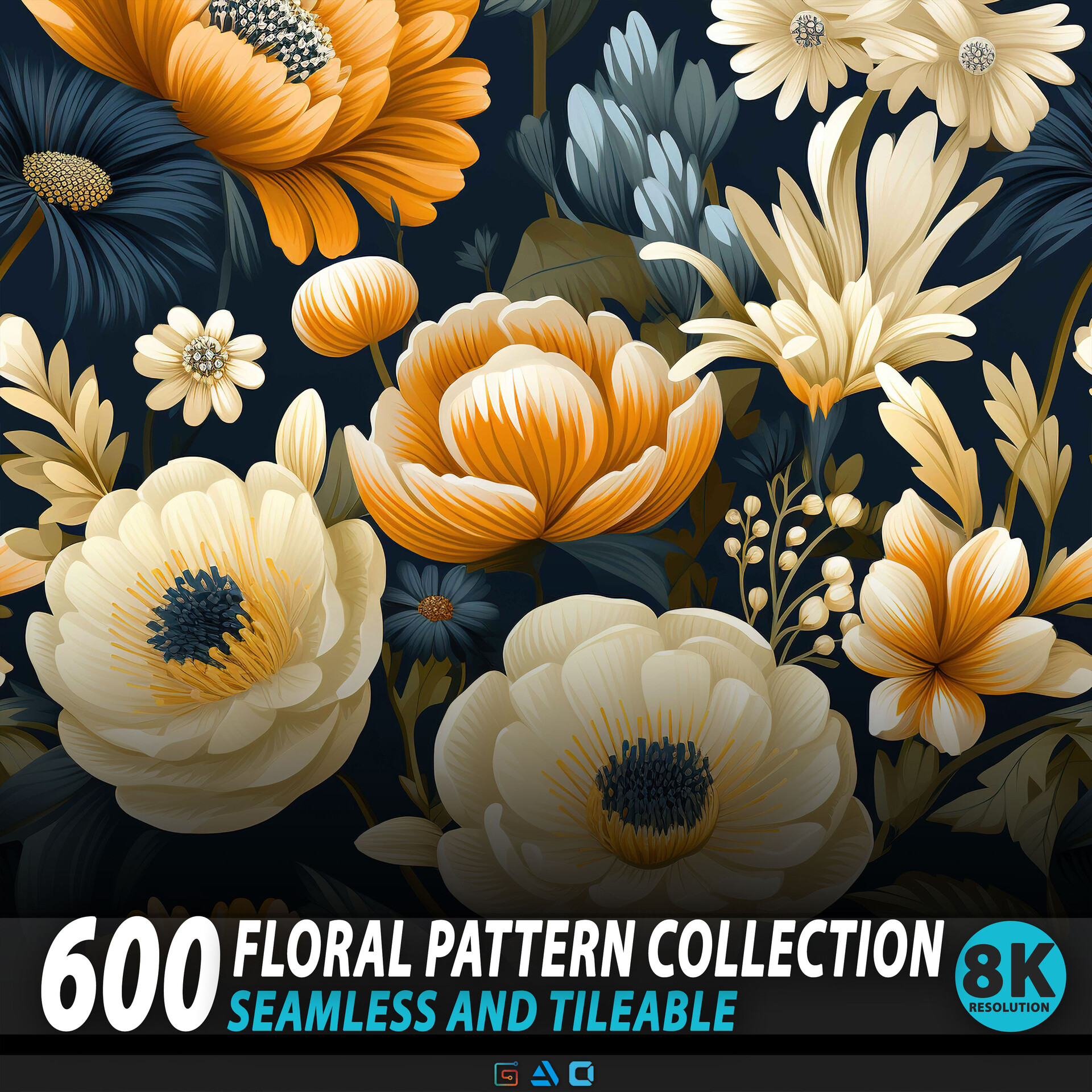 ArtStation - 600 Floral Pattern Collection | Vol1 | 8K Res