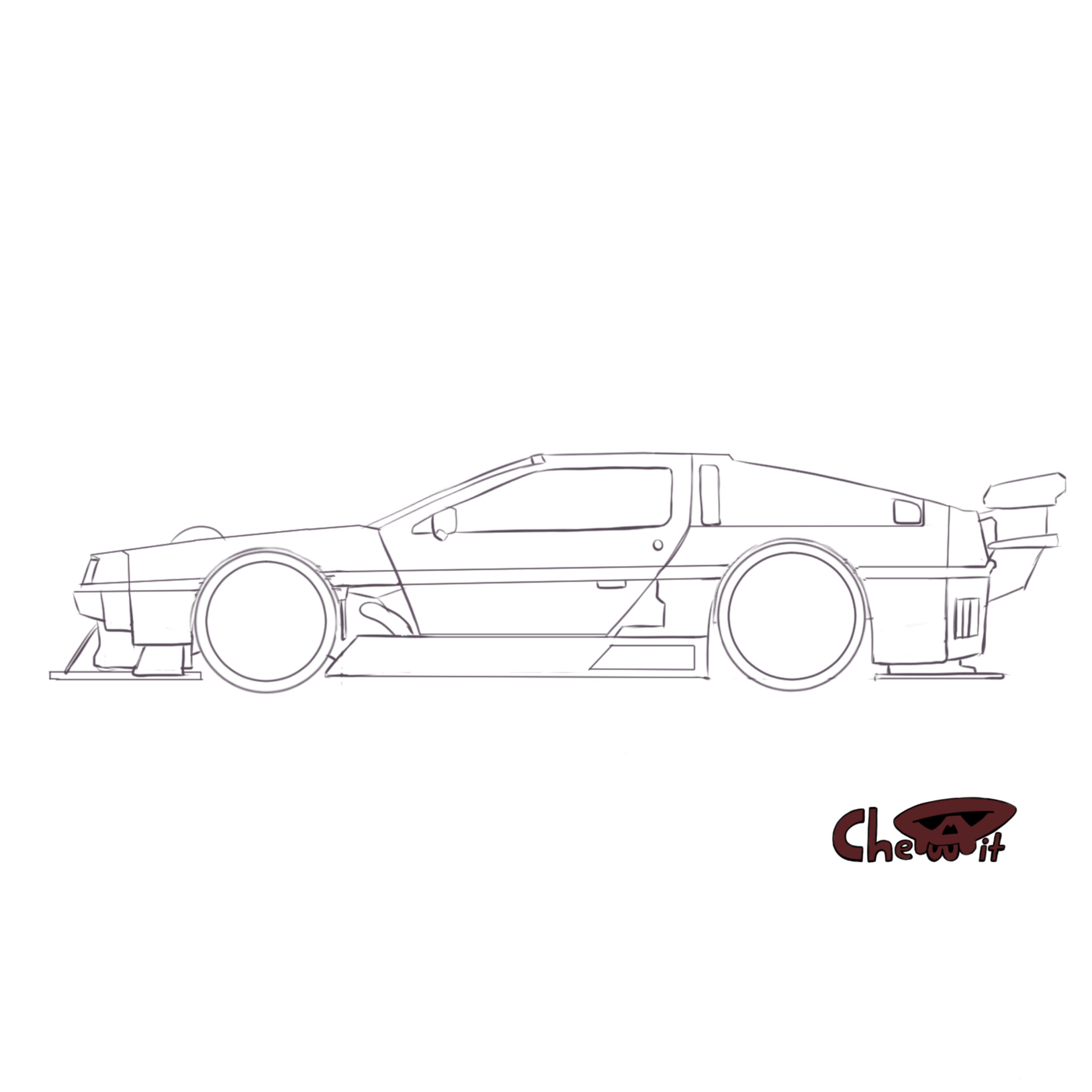 delorean coloring sheet