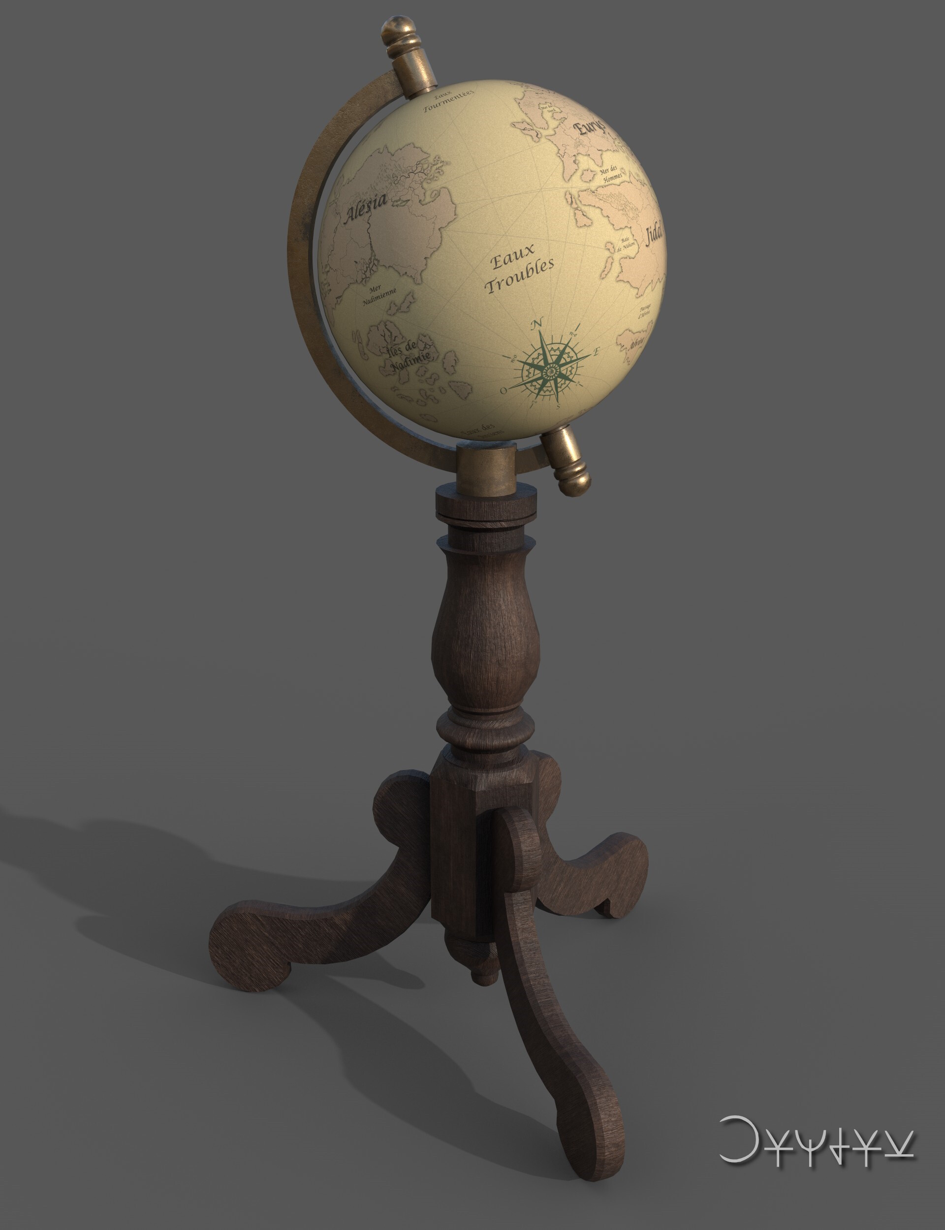 ArtStation - Antic Animated Victorian Globe - Tales of Midja'as