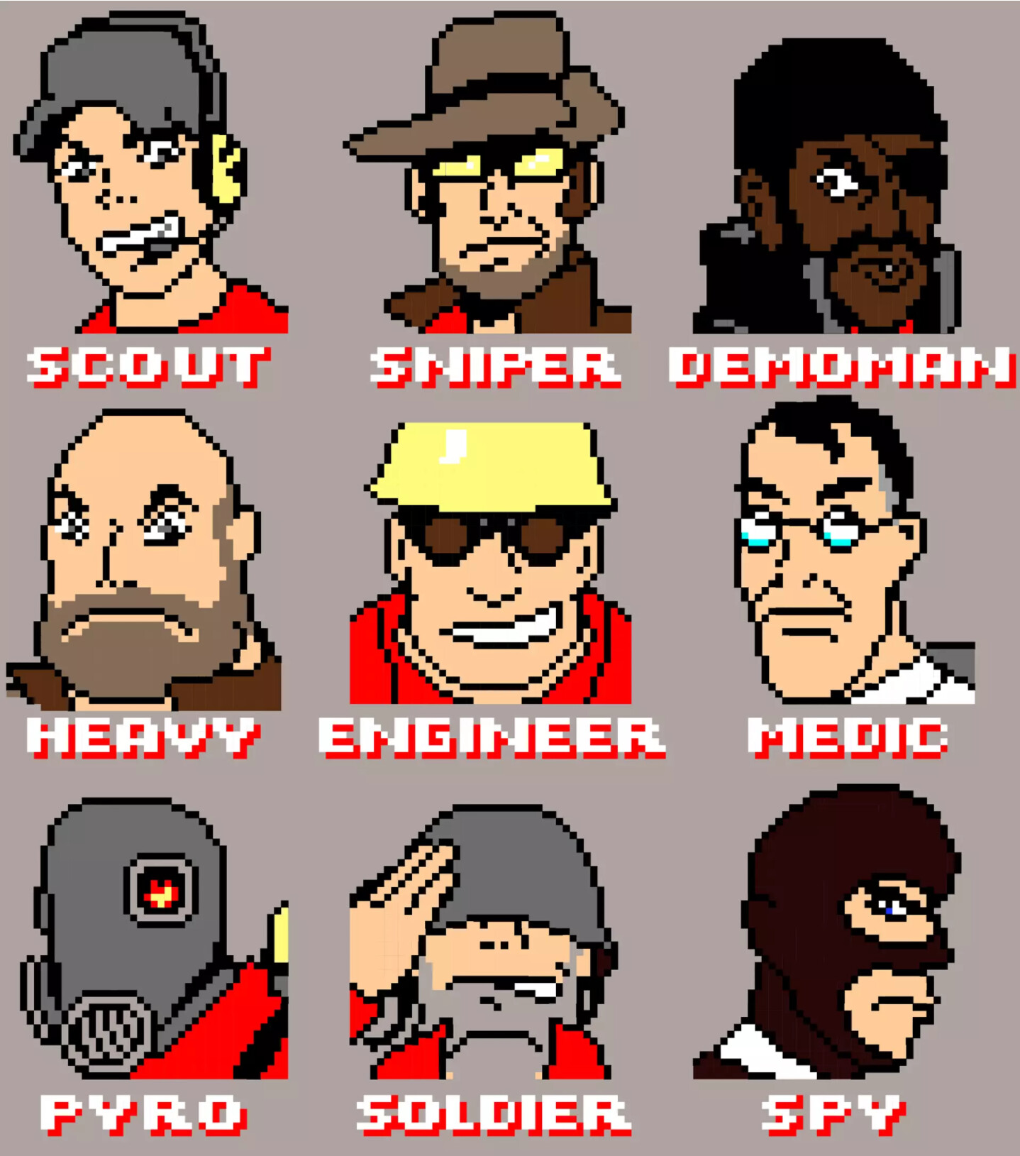 ArtStation - Team Fortress 2 in 8 bit