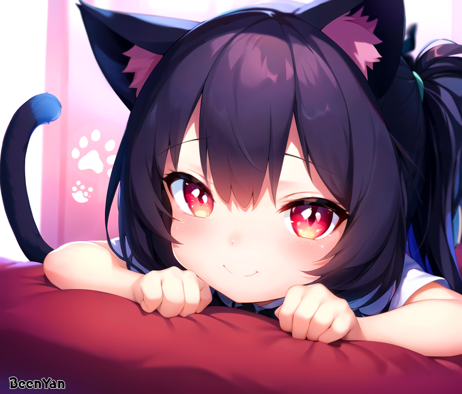 Sovende Anime Neko Jente ArtStation Stupid Neko