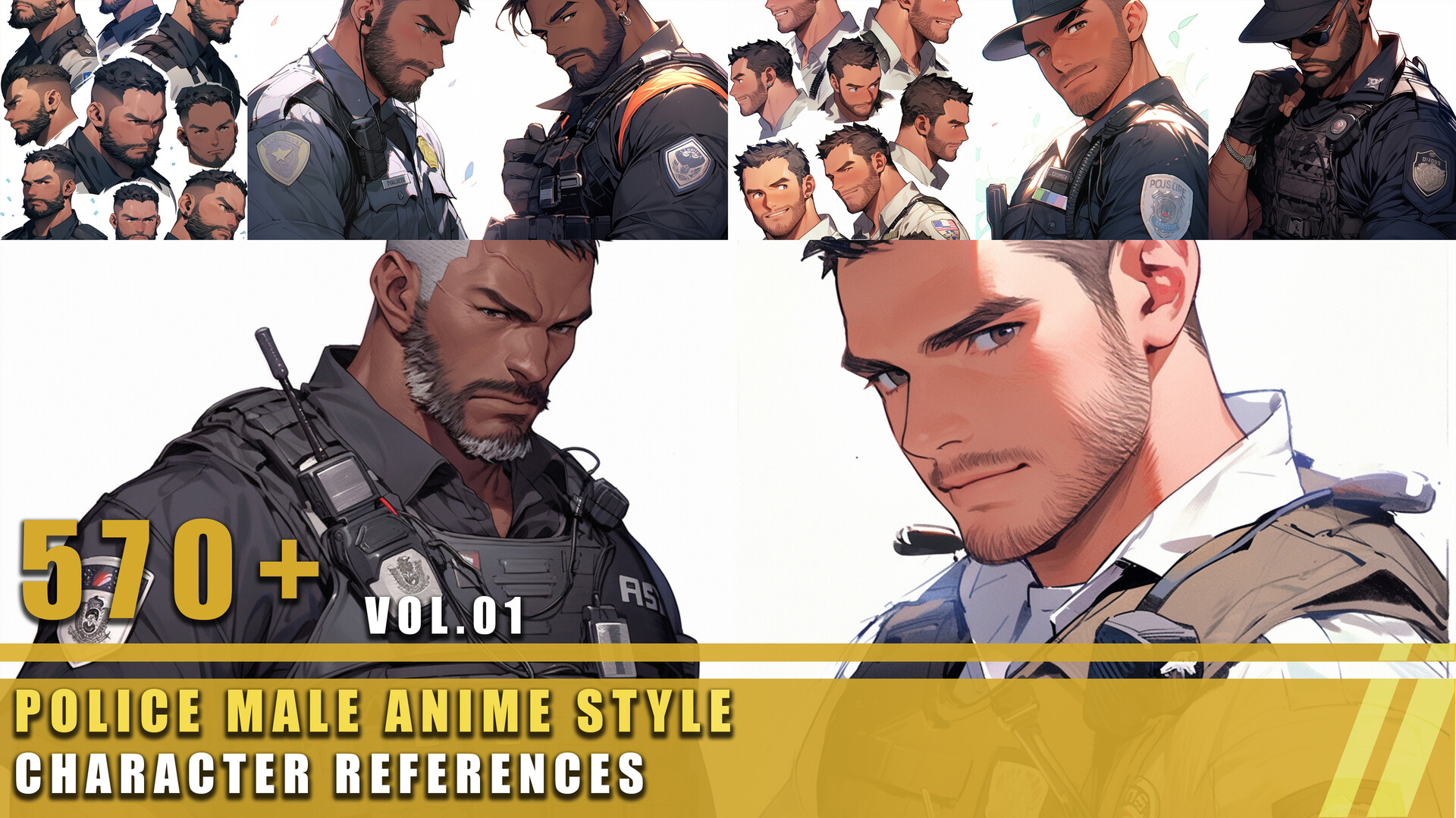 WaterLaw's Studio - 570+ Police Male Anime Style - Character References ...