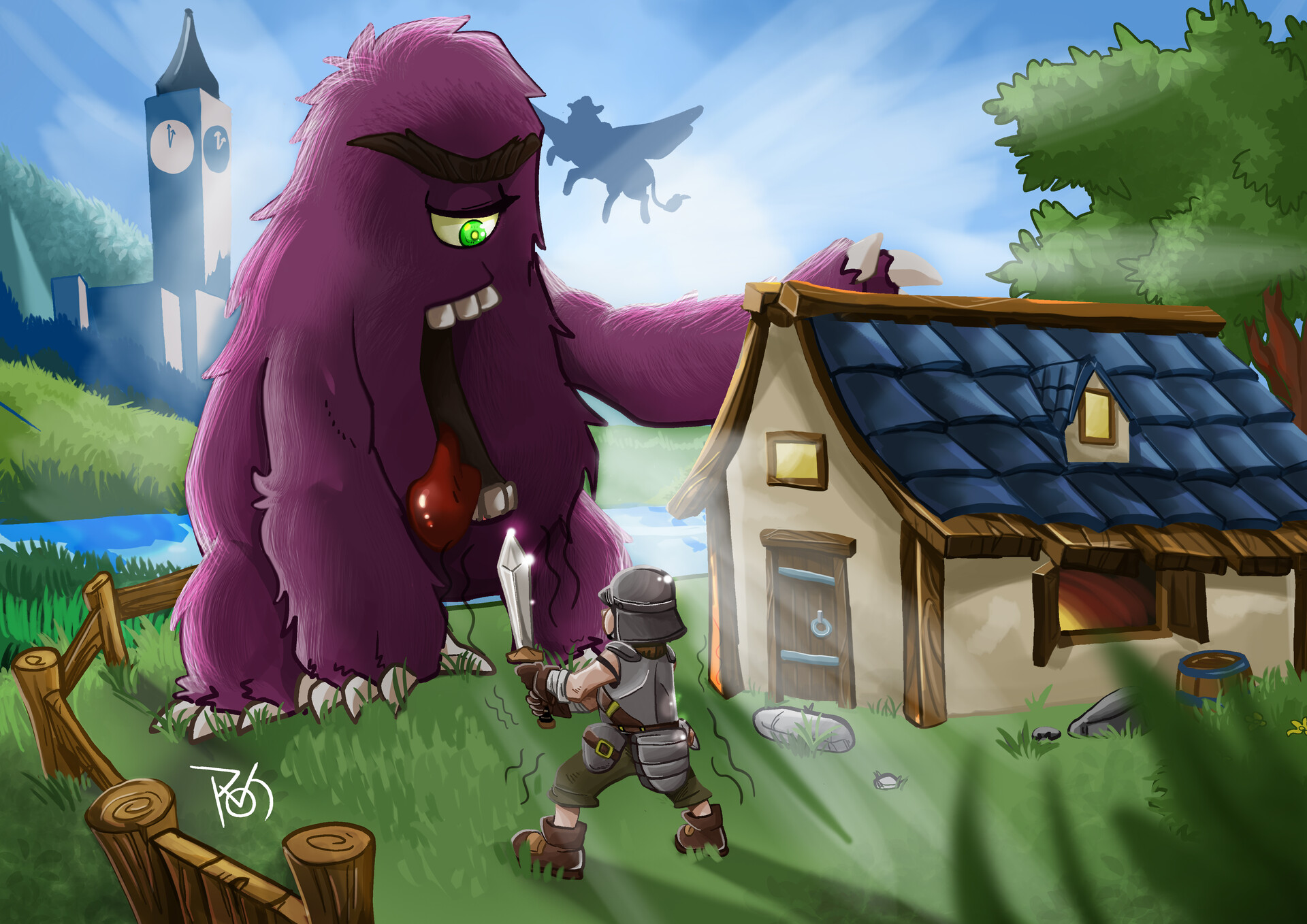 ArtStation - Mapinguari attacking Taubaté Village