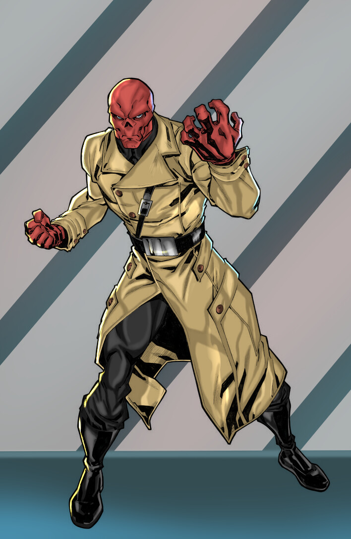 red skull comic design