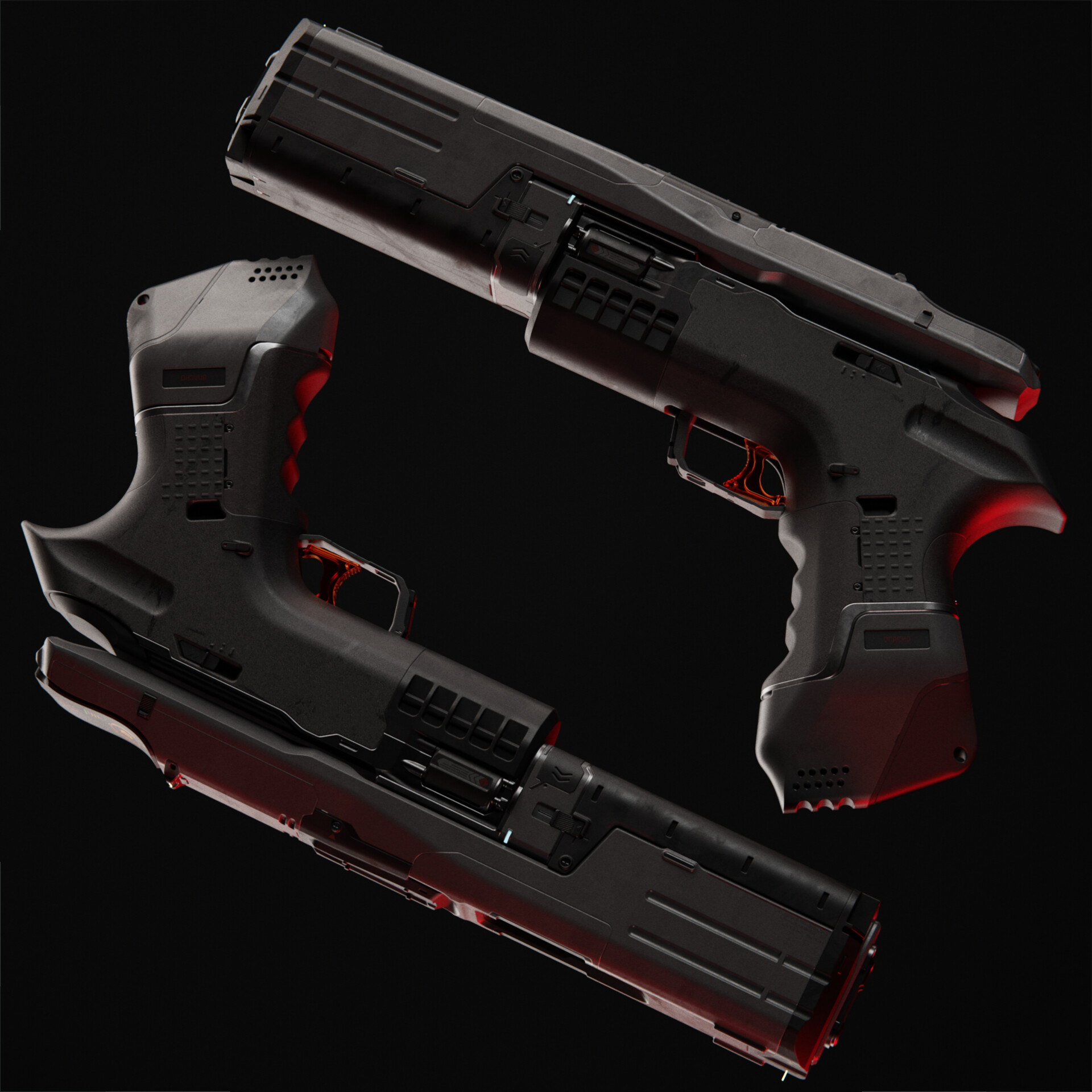 ArtStation - "Iskra" Directed-Energy Handgun (Plasticity/design practice 2)