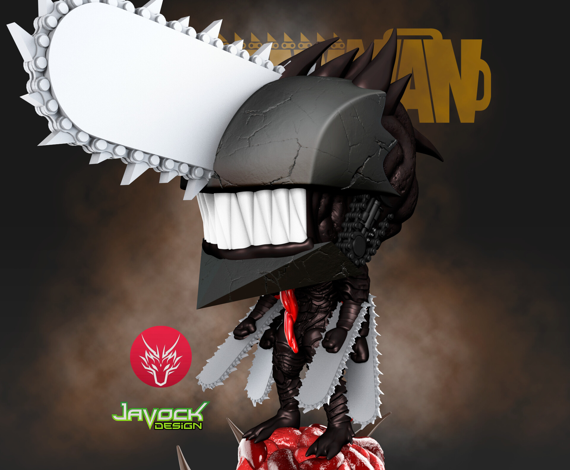 ArtStation - Pochita Devil Form - Chainsawman Funko Custom Pop