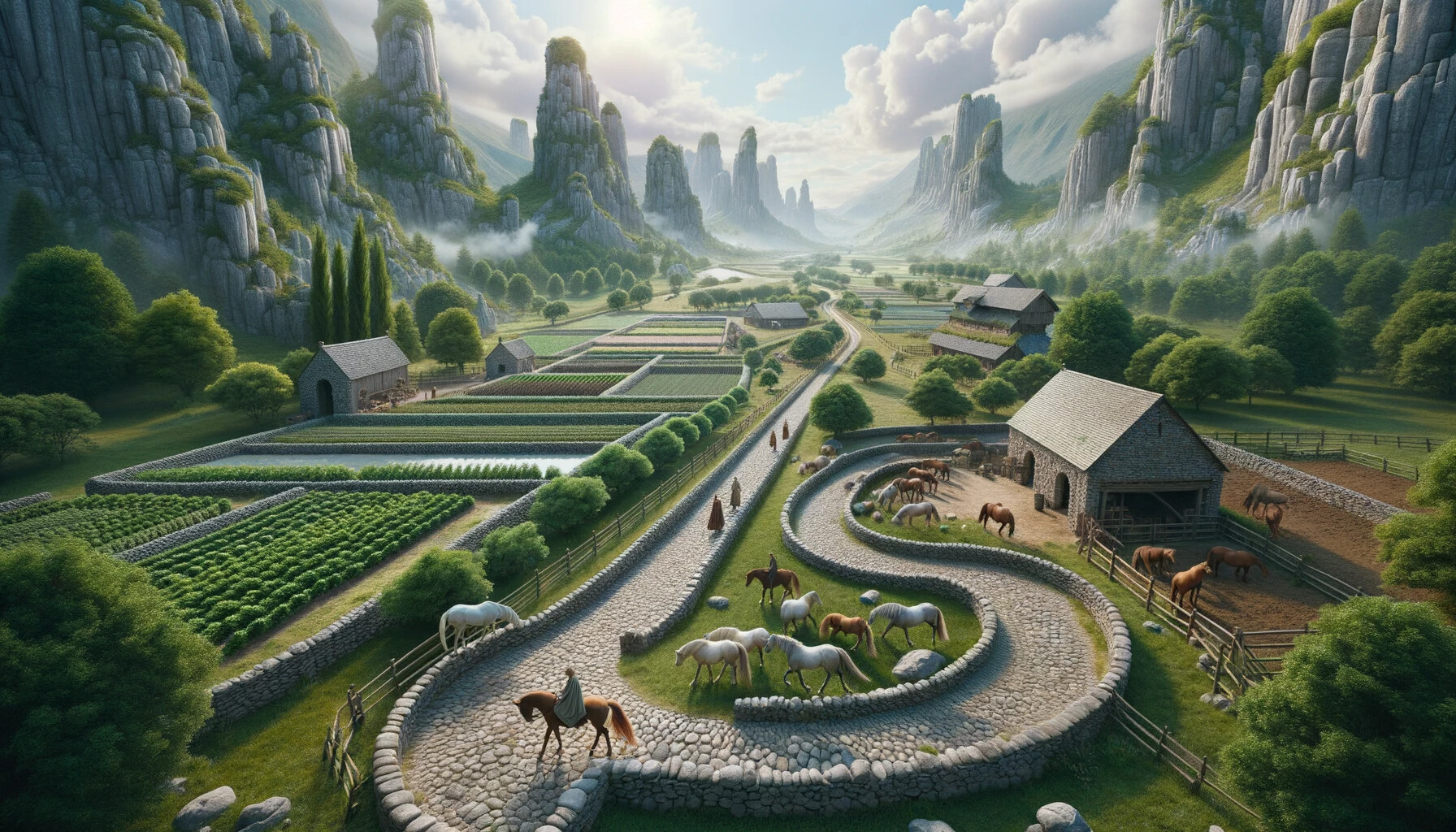 ArtStation - Medieval farms and landscape