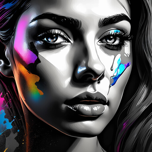 Abstract Expressionist Sad Faces