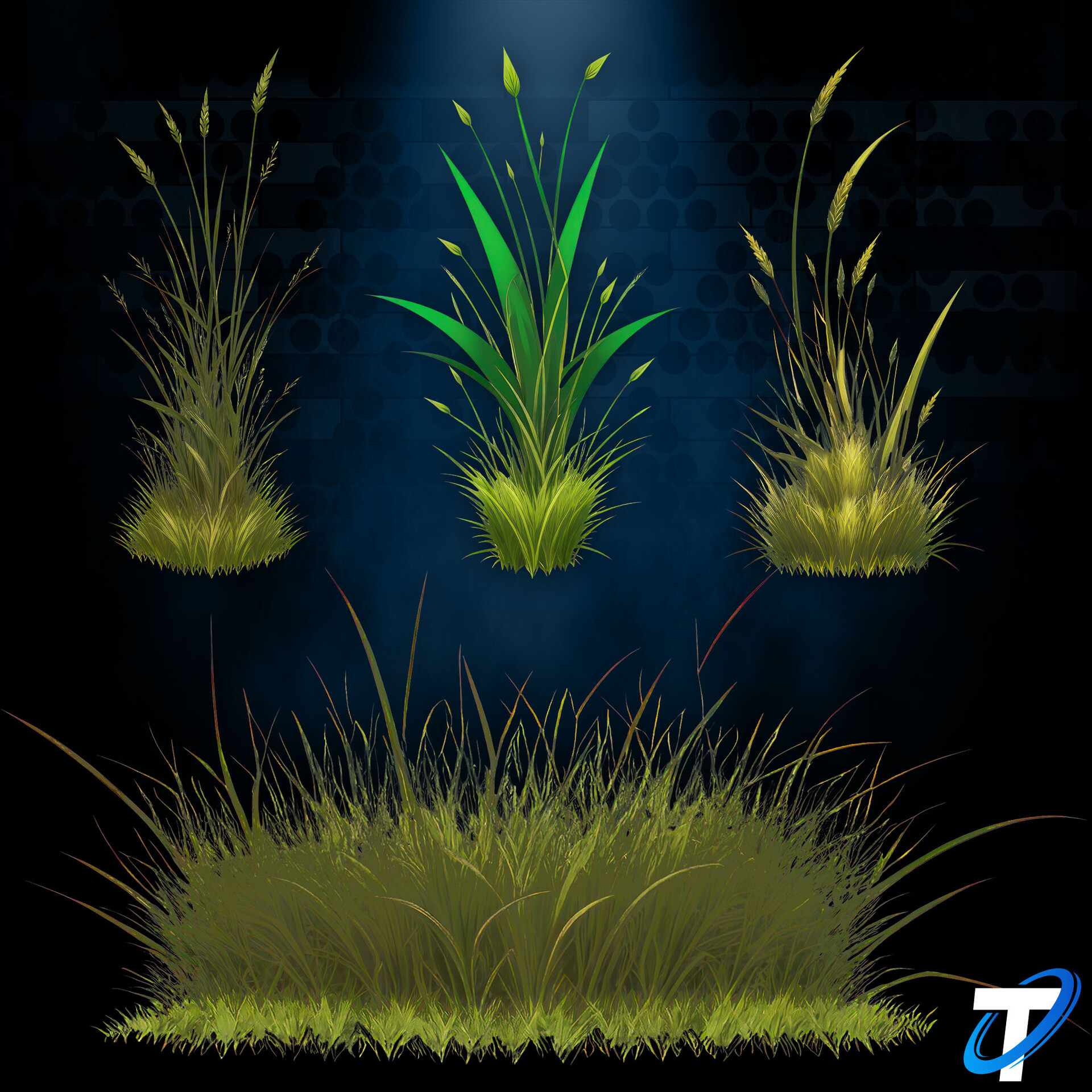 ArtStation - 100 Realistic and Stylized Grass - PBR Textures (MEGA ...