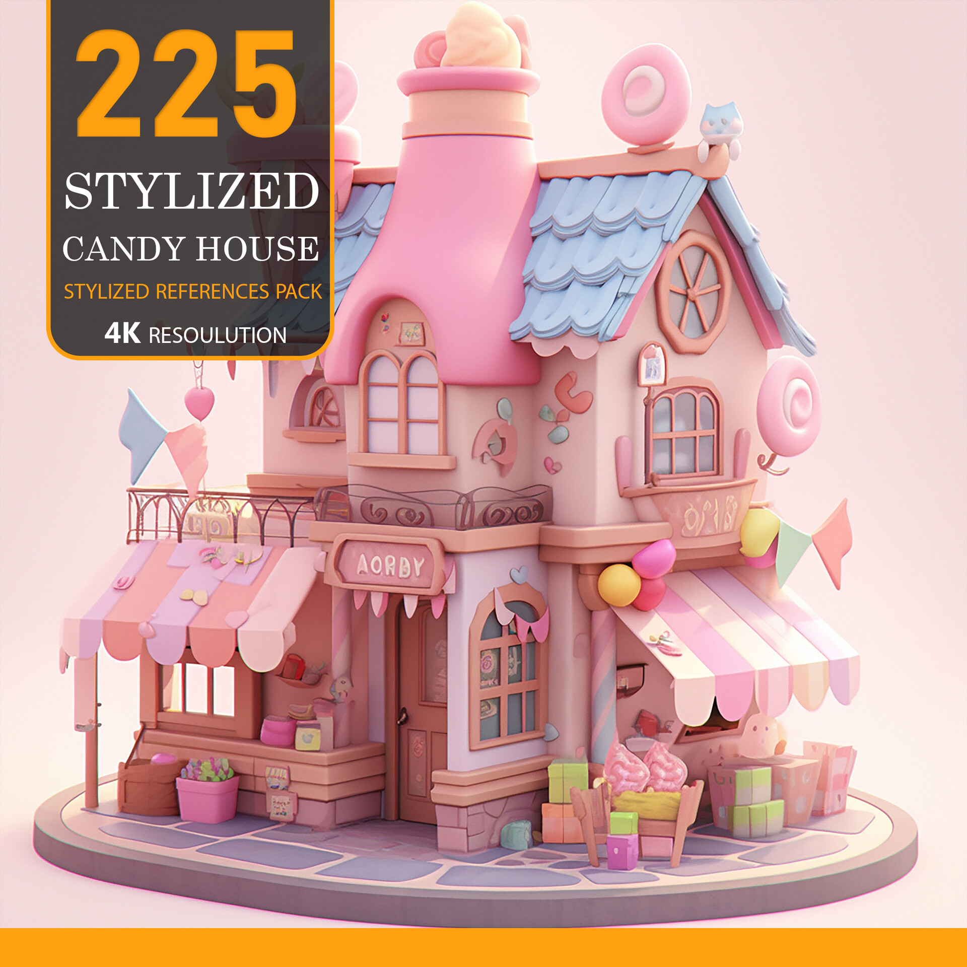 ArtStation - Stylized Candy House Vol.47-4K|Stylized References Pack