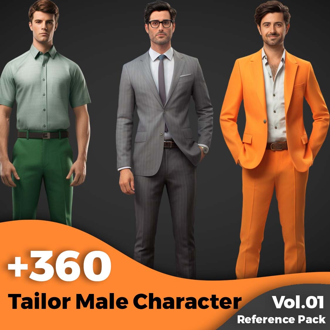 Concept Art - +360 Tailor Male Characters (4k)